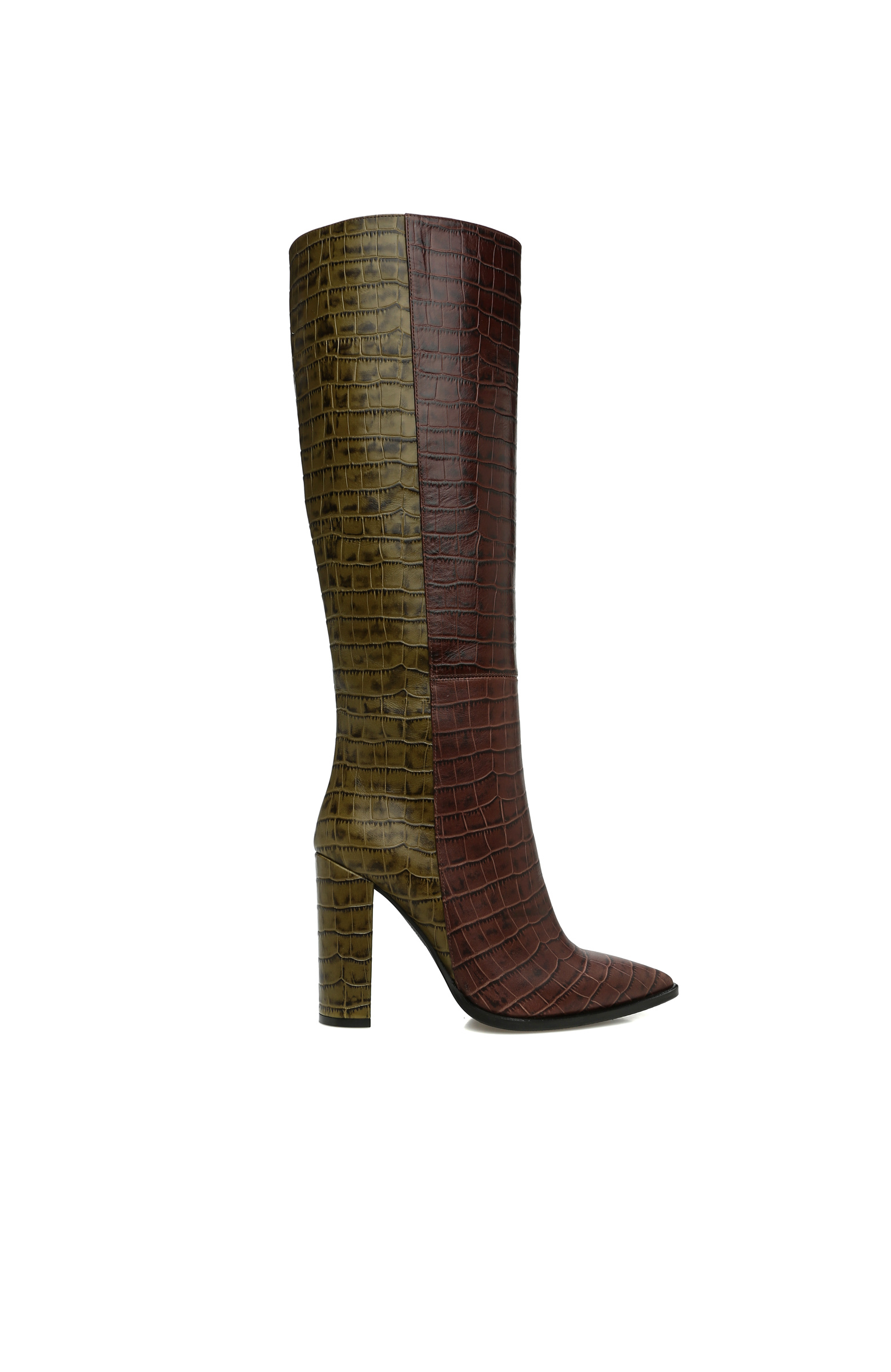 Kroko Kahverengi Kadın Çizme