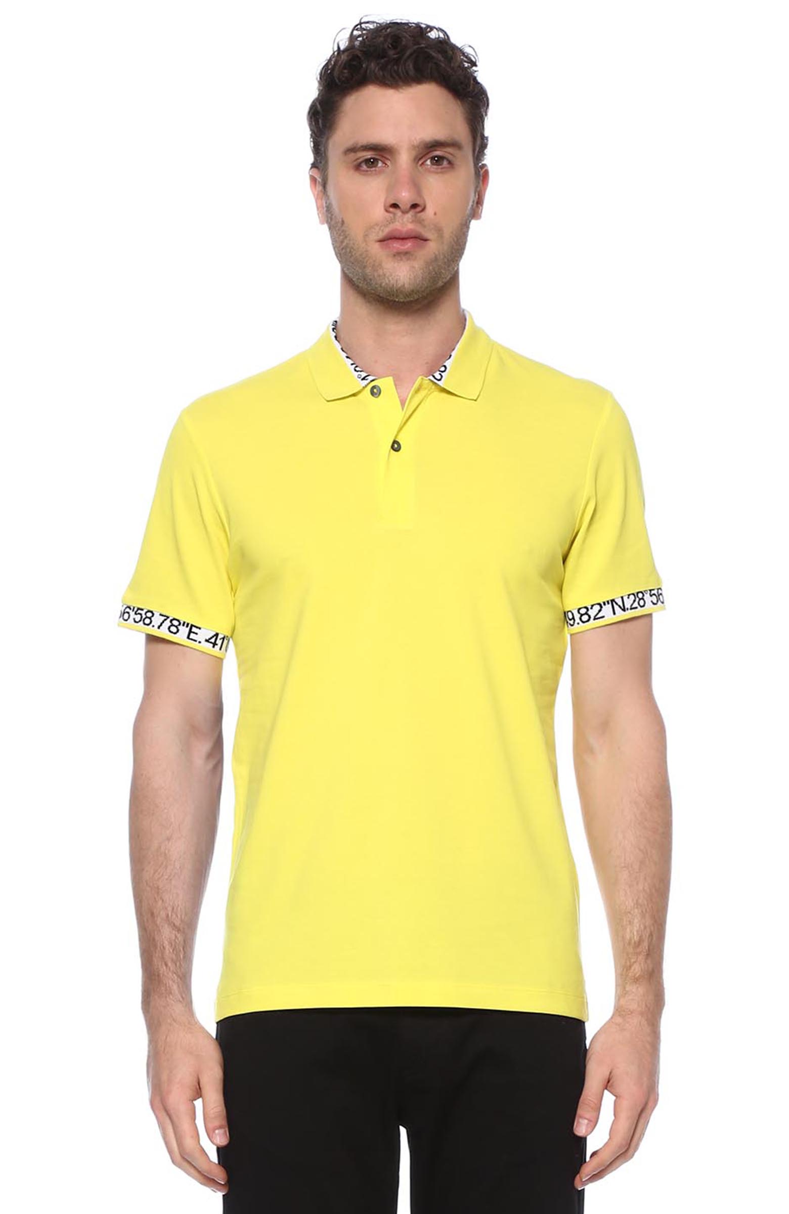 Slim Fit Sarı Polo Yaka T-shirt