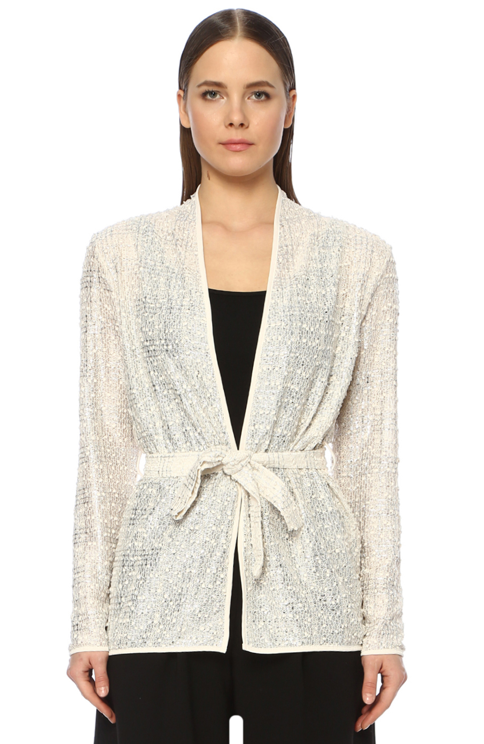 Regular Fit Örgü Dokulu Ceket