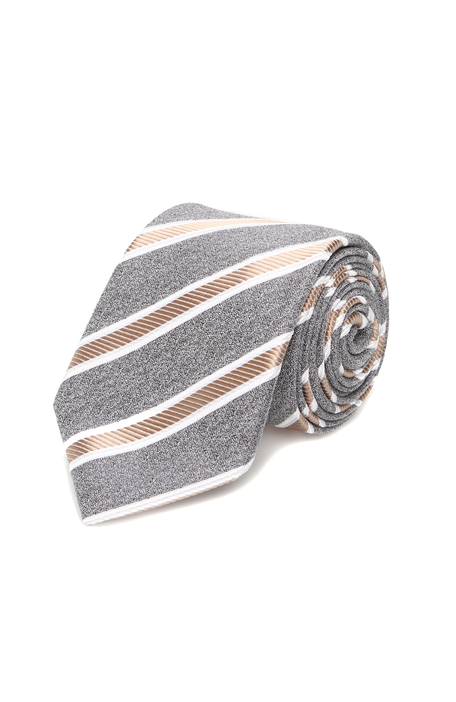 Gri Verev Çizgili Erkek Kravat Gri Verev Çizgili Erkek Kravat