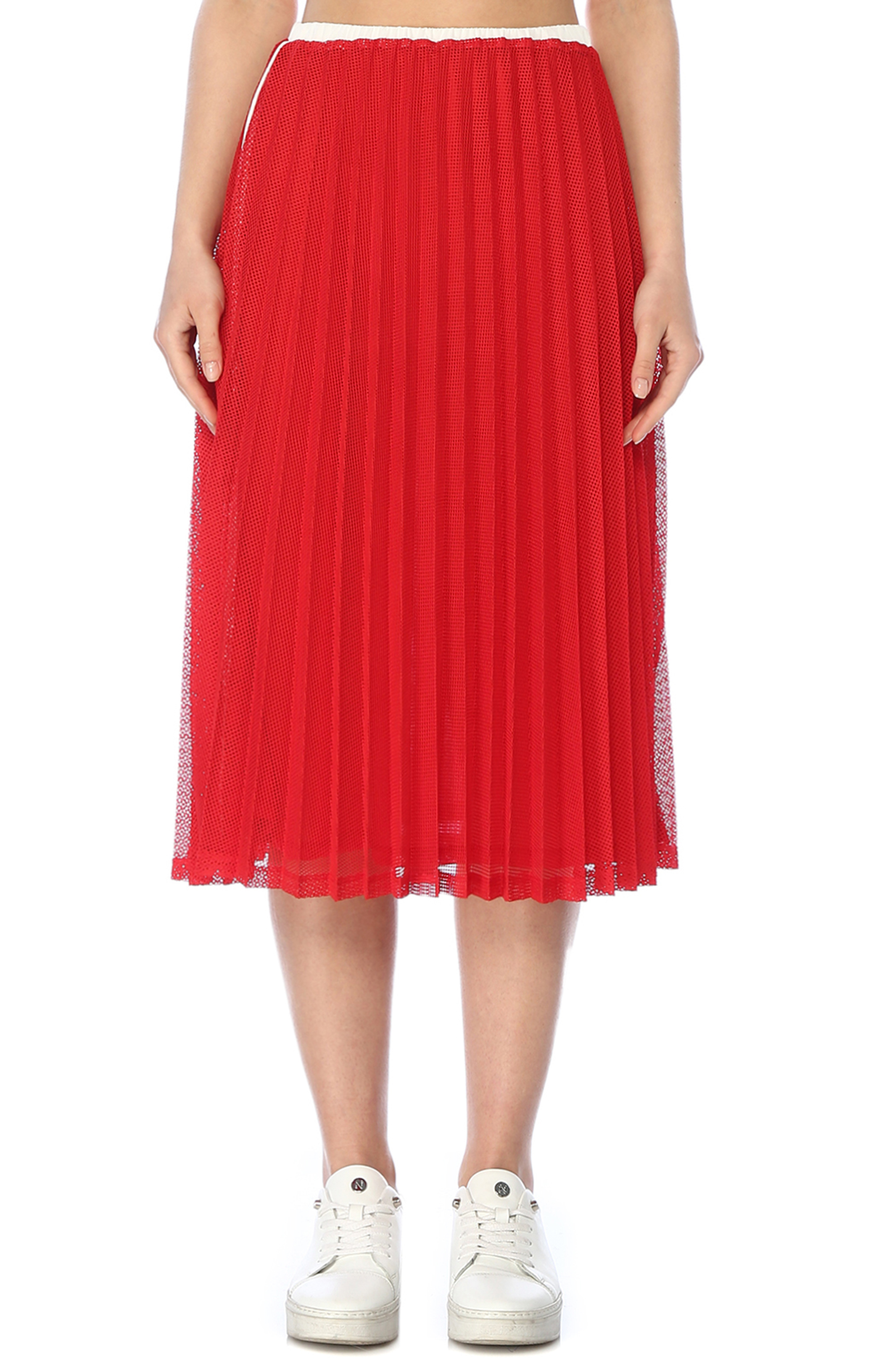 Kırmızı Pilili Midi Etek Kırmızı Pilili Midi Etek