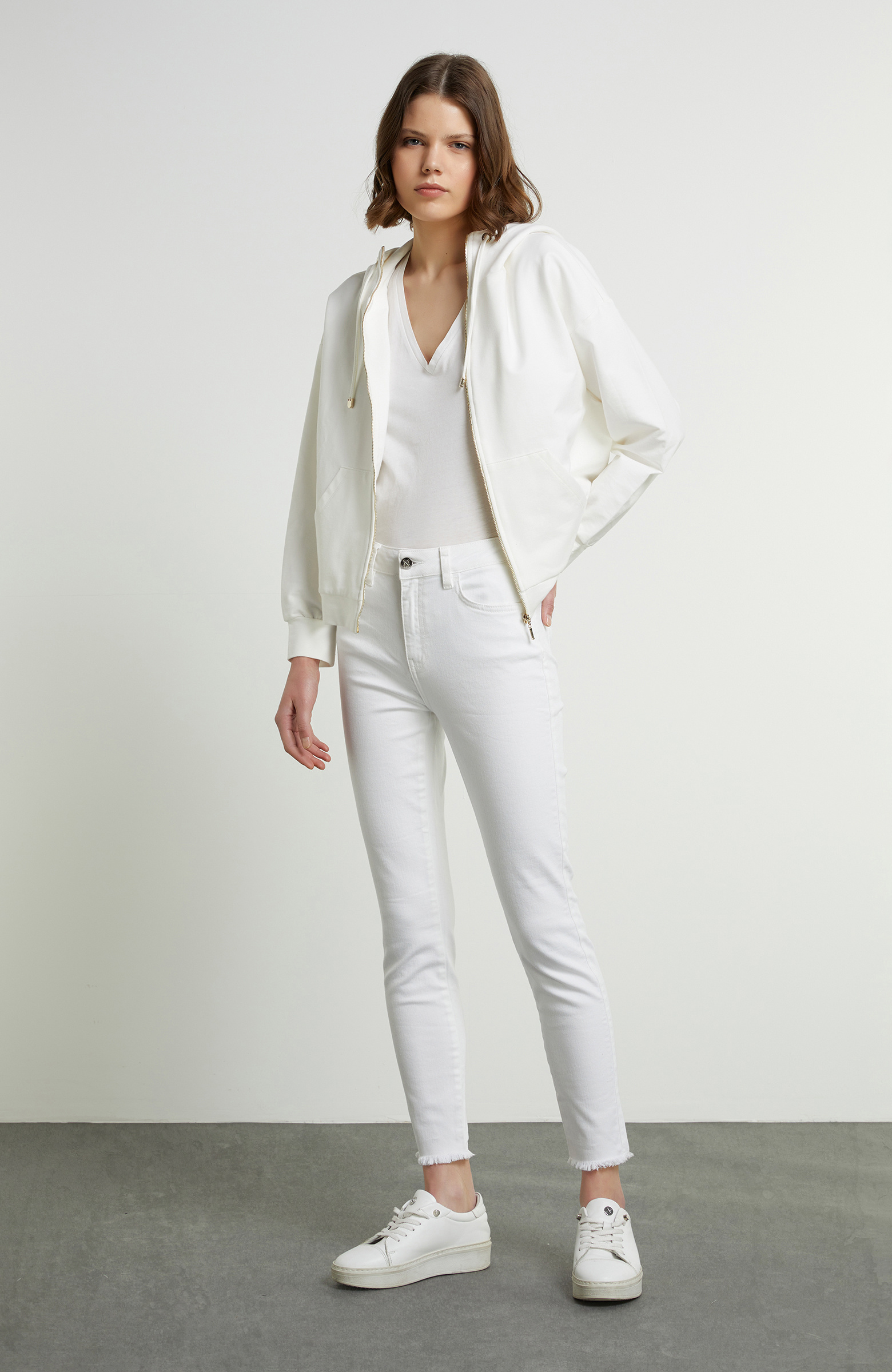 Beyaz Yüksek Bel Skinny Jean Pantolon Beyaz Yüksek Bel Skinny Jean Pantolon