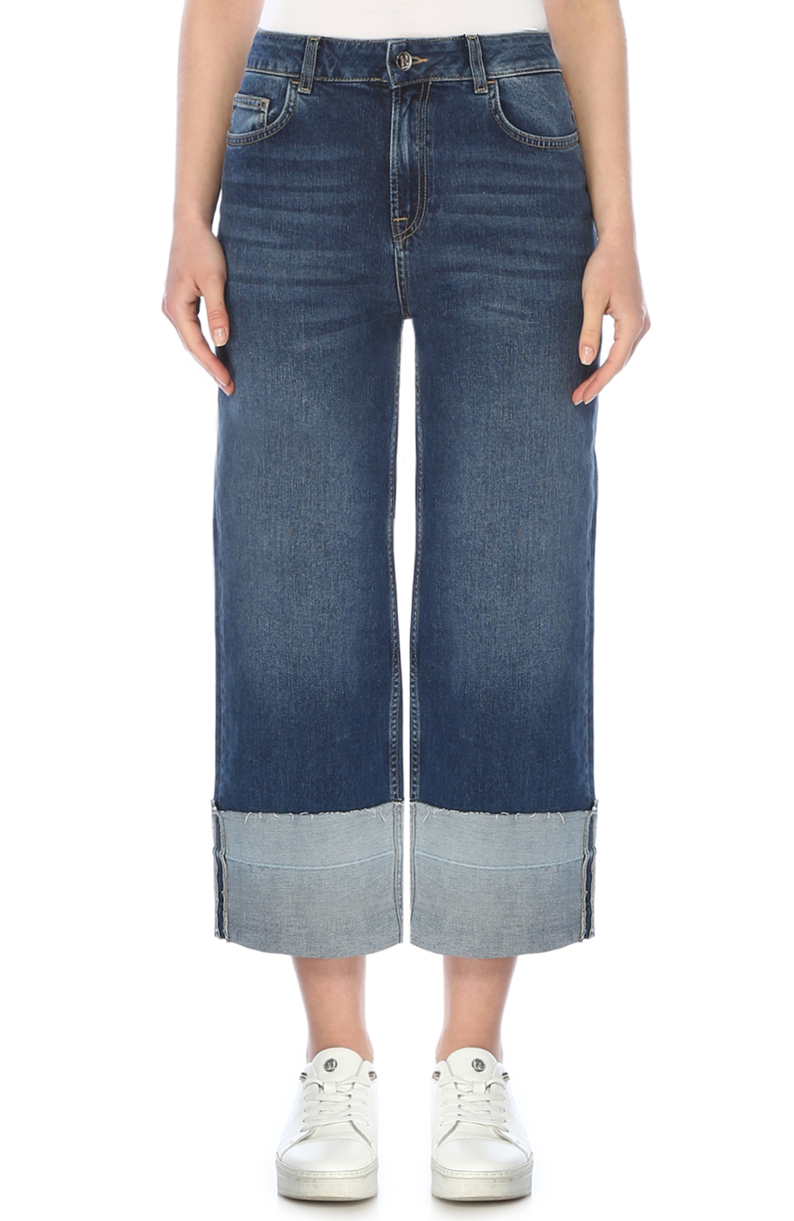 Basic Fit Lacivert Paça Detaylı Jean Pantolon Basic Fit Lacivert Paça Detaylı Jean Pantolon