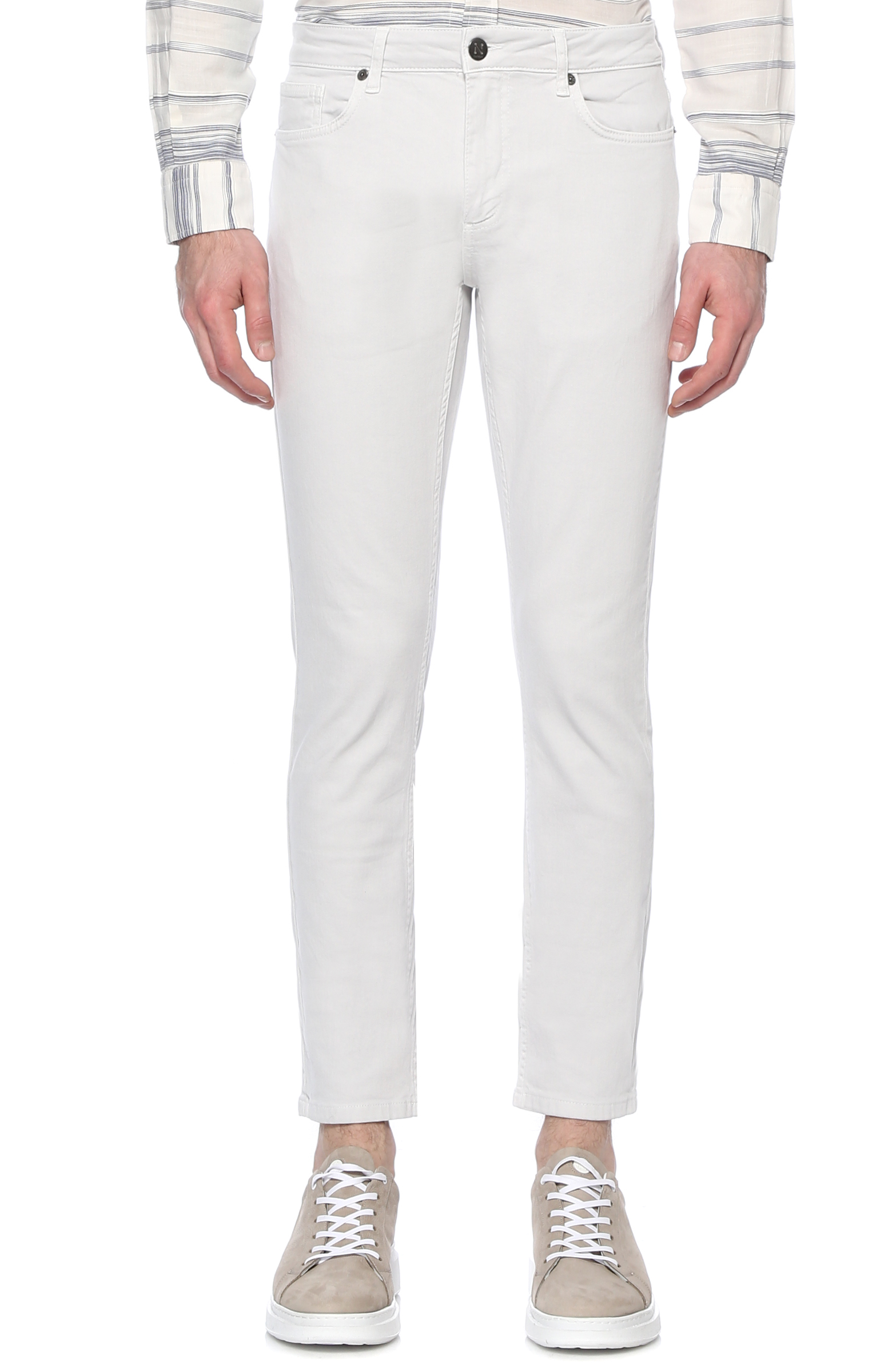 Slim Fit Gri Normal Bel Casual Pantolon Slim Fit Gri Normal Bel Casual Pantolon
