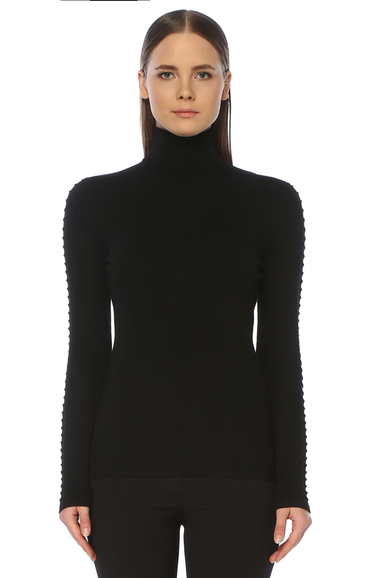 Balıkçı Yaka Siyah Kazak