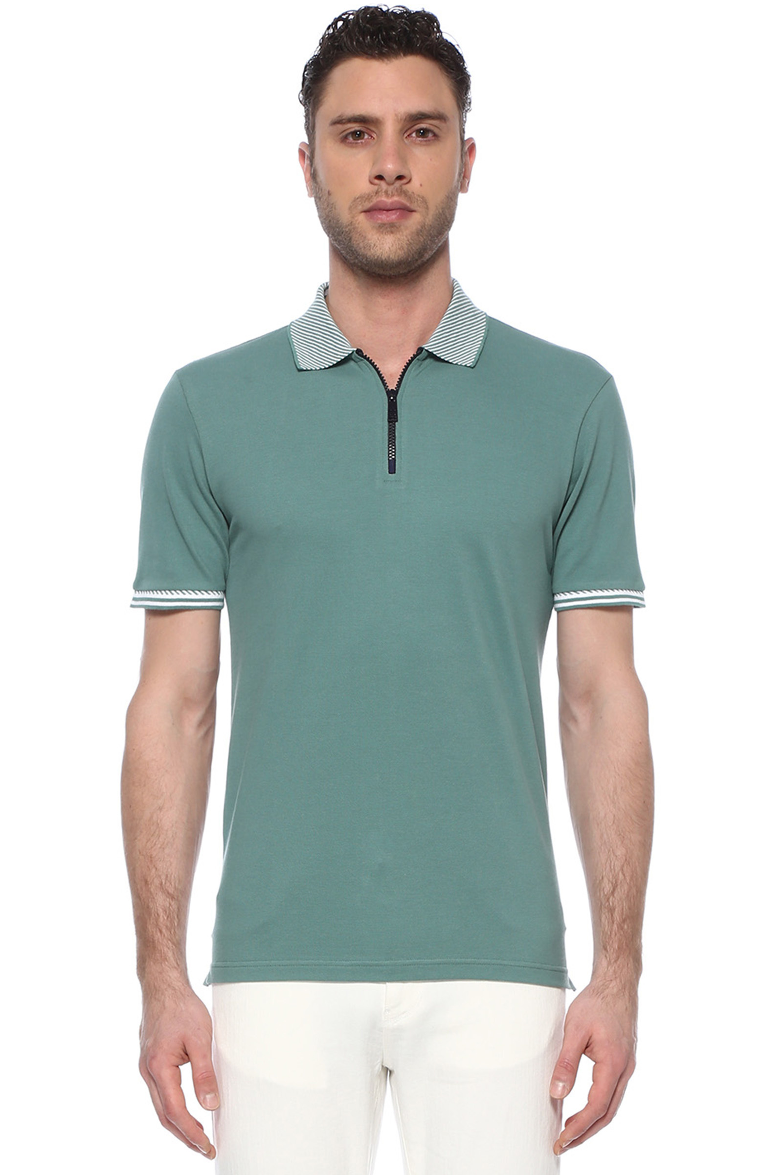 Slim Fit Mavi Polo Yaka T-shirt