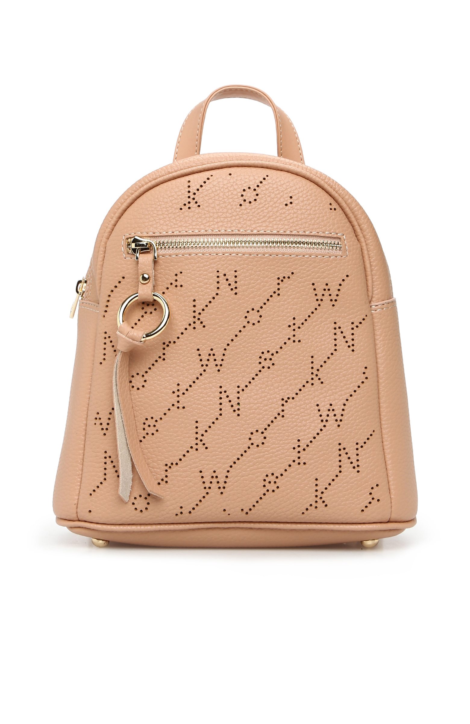 Pudra Logo Detaylı Kadın Sırt Çantası Pudra Logo Detaylı Kadın Sırt Çantası