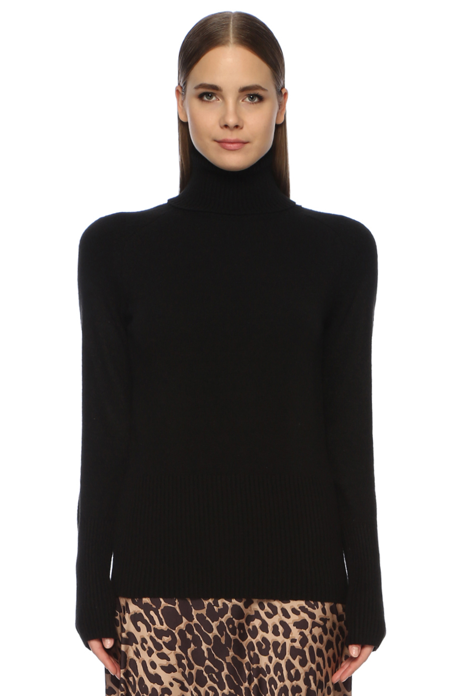 Balıkçı Yaka Siyah Kazak