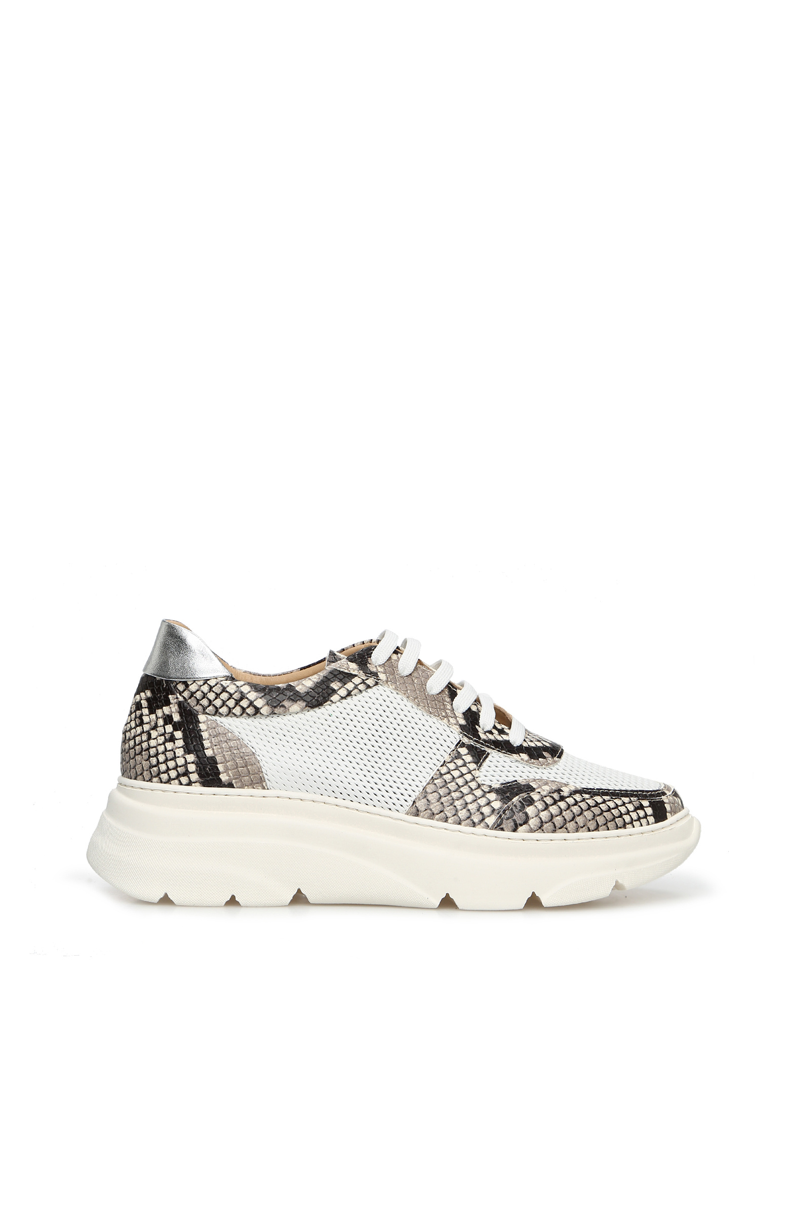 Beyaz Dokulu Kadın Deri Sneaker Beyaz Dokulu Kadın Deri Sneaker