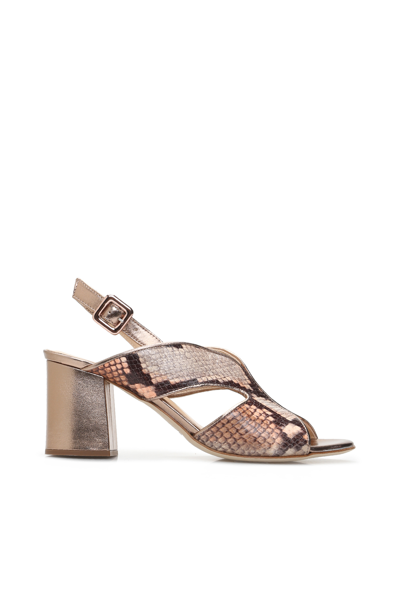 Yılan Baskı Vizon Kadın Sandalet