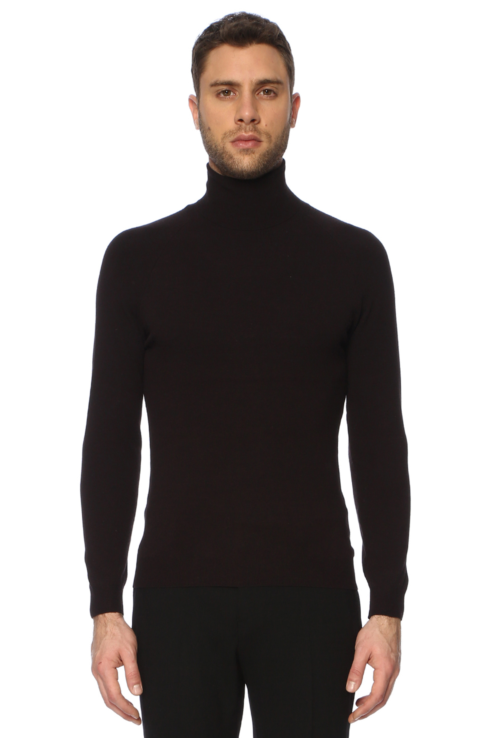 Balıkçı Yaka Bordo Kazak