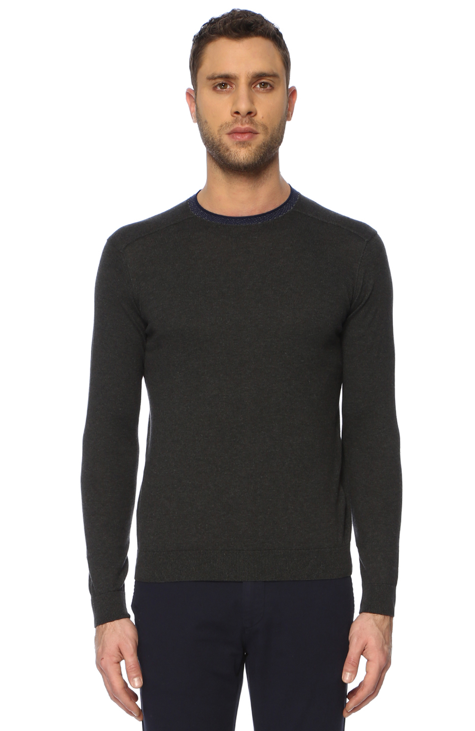 Bisiklet Yaka Antrasit Kazak