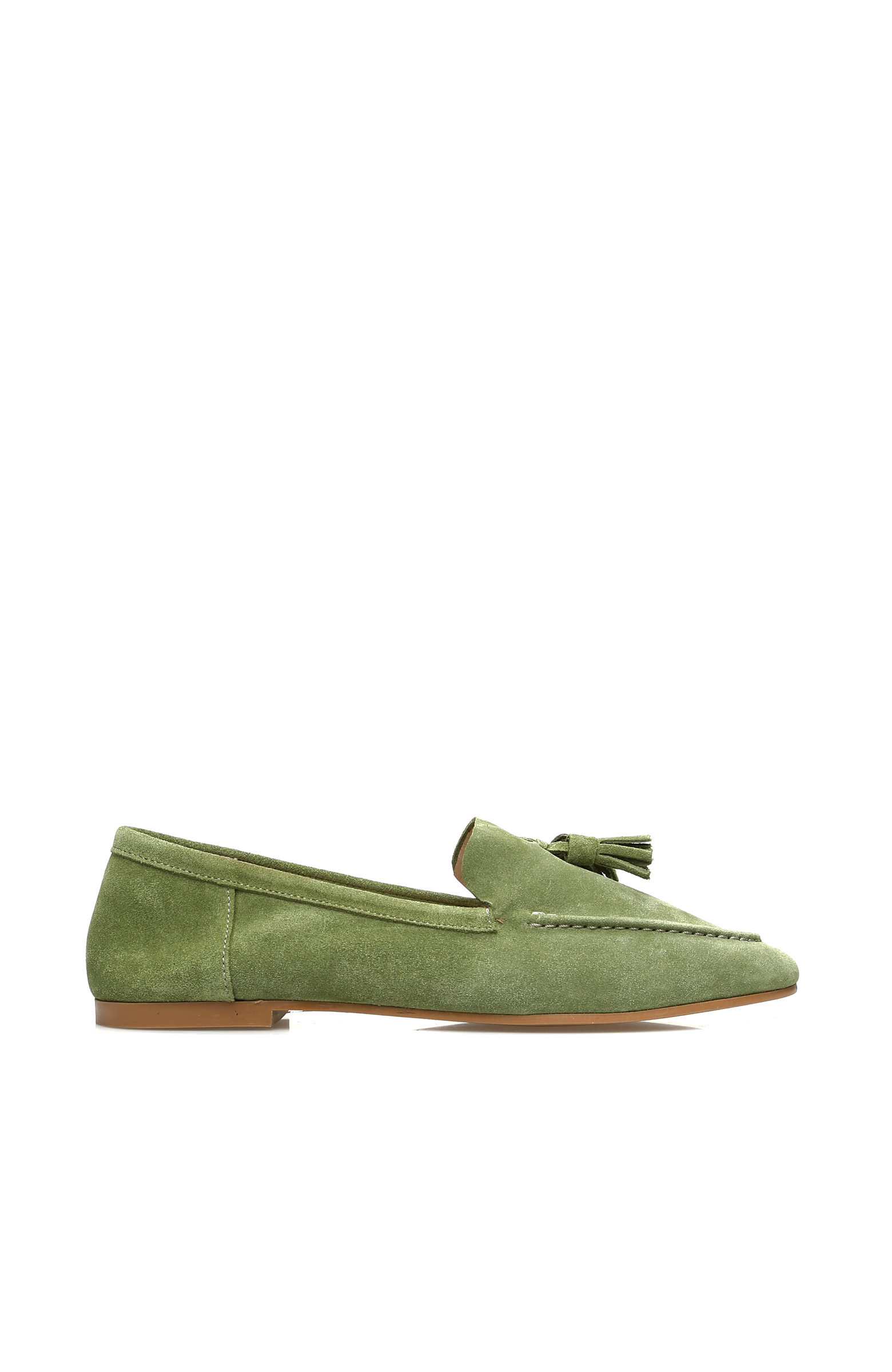 Açık Yeşil Süet Kadın Loafer Açık Yeşil Süet Kadın Loafer