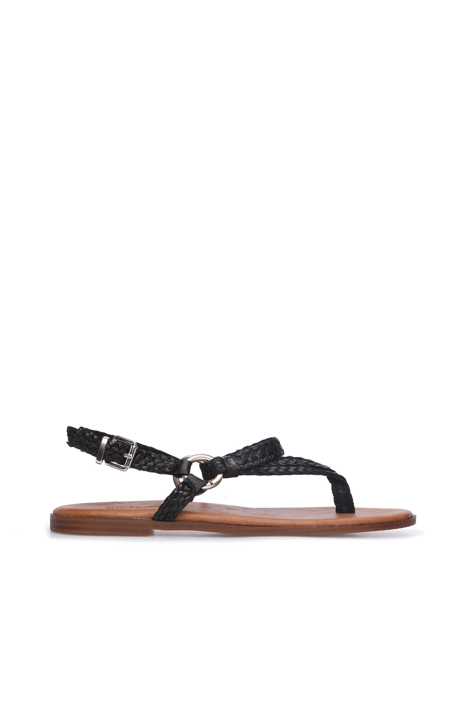 Örgü Siyah Kadın Sandalet