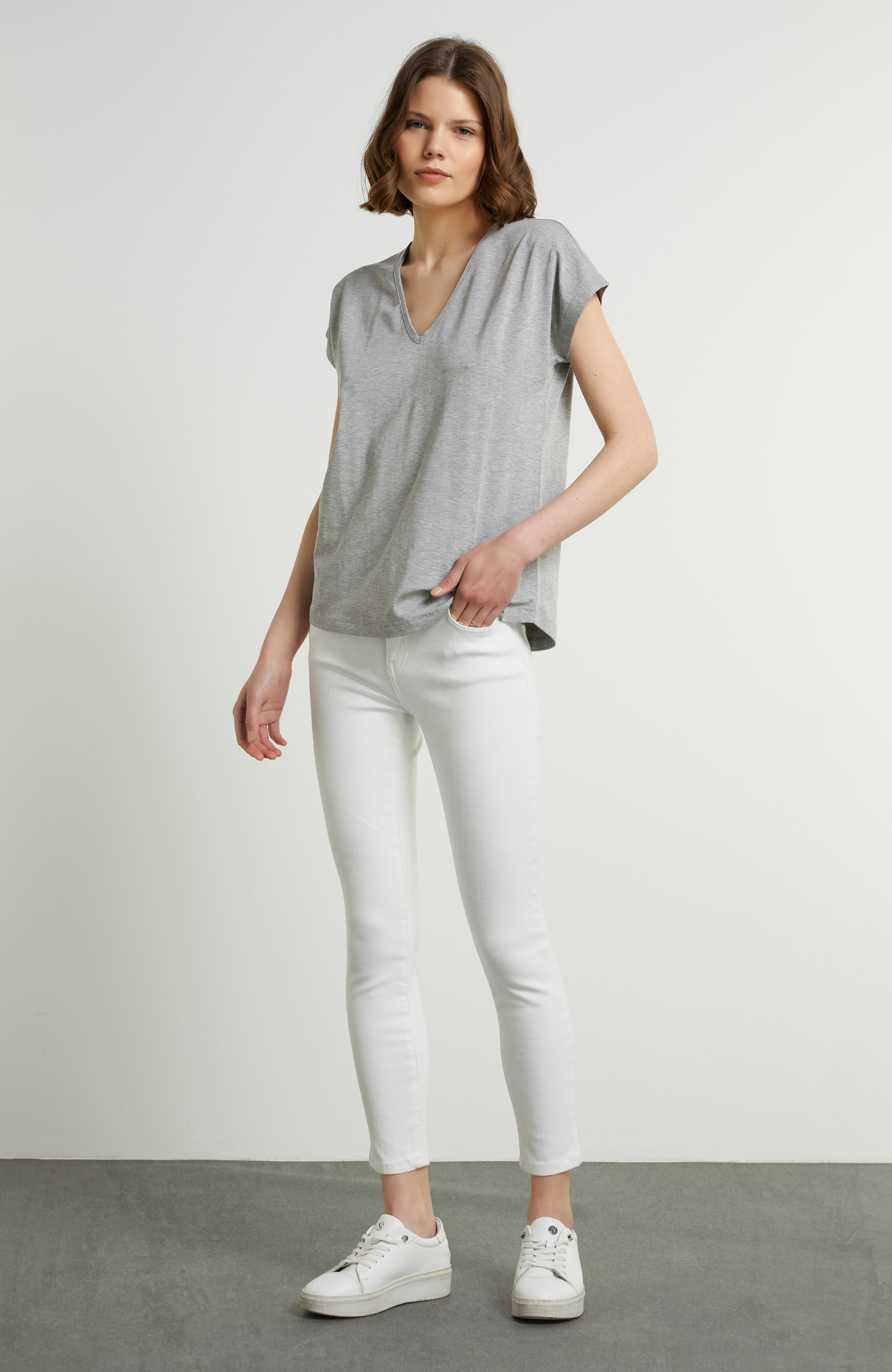 Beyaz Skinny Push-up Jean Pantolon Beyaz Skinny Push-up Jean Pantolon