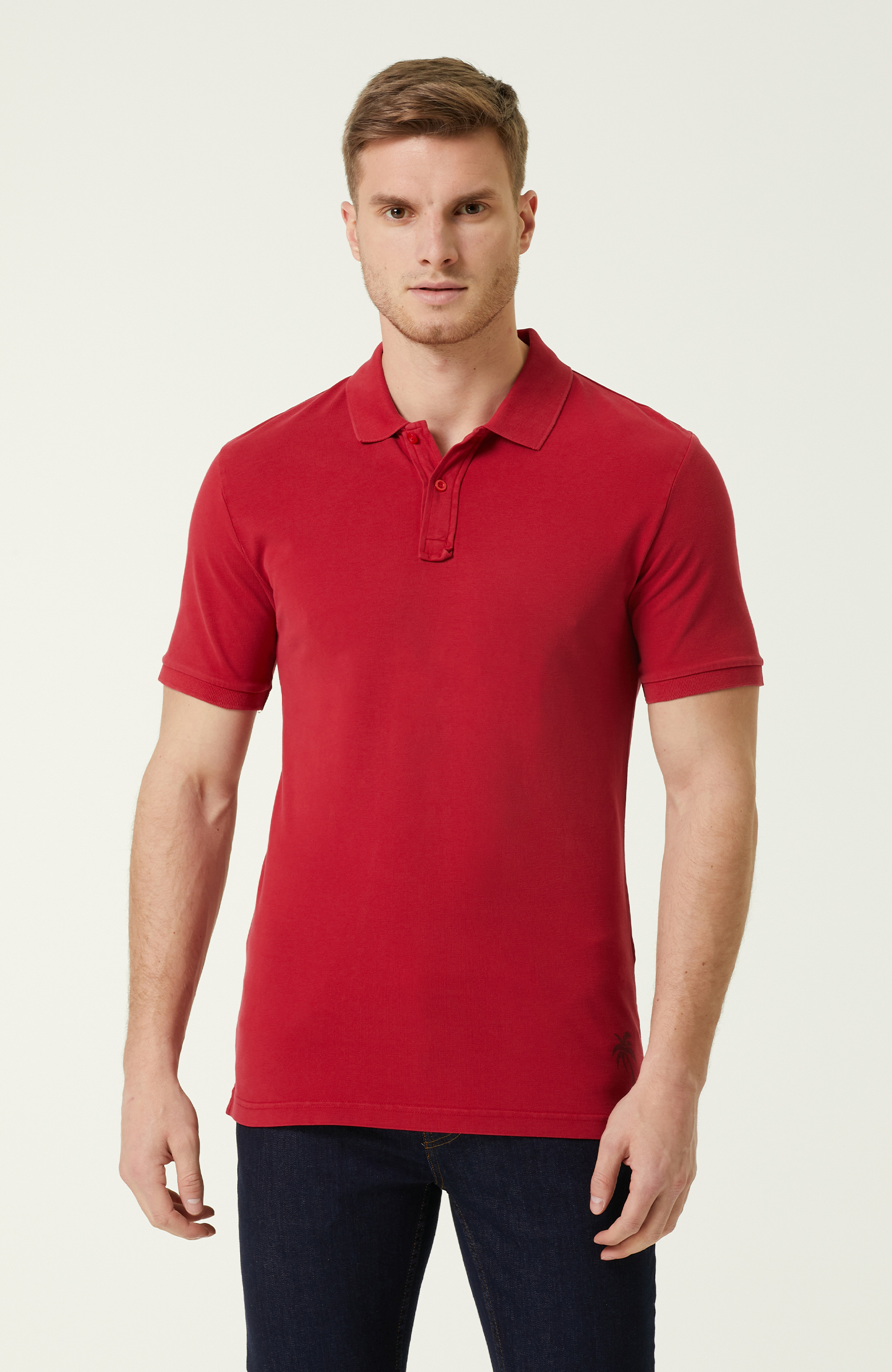 Slim Fit Kırmızı Polo Yaka T-shirt