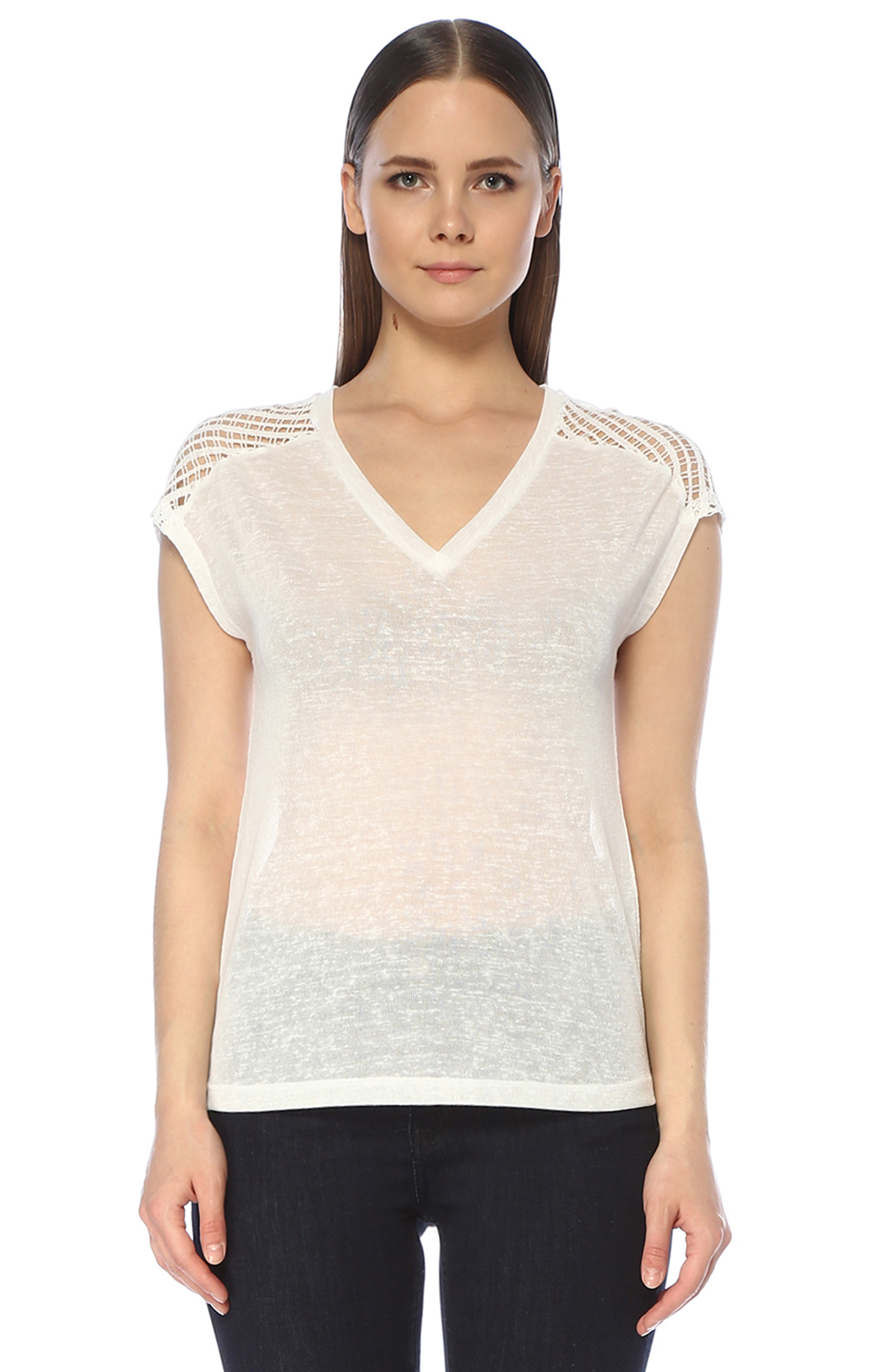 Beyaz Garnili T-shirt Beyaz Garnili T-shirt