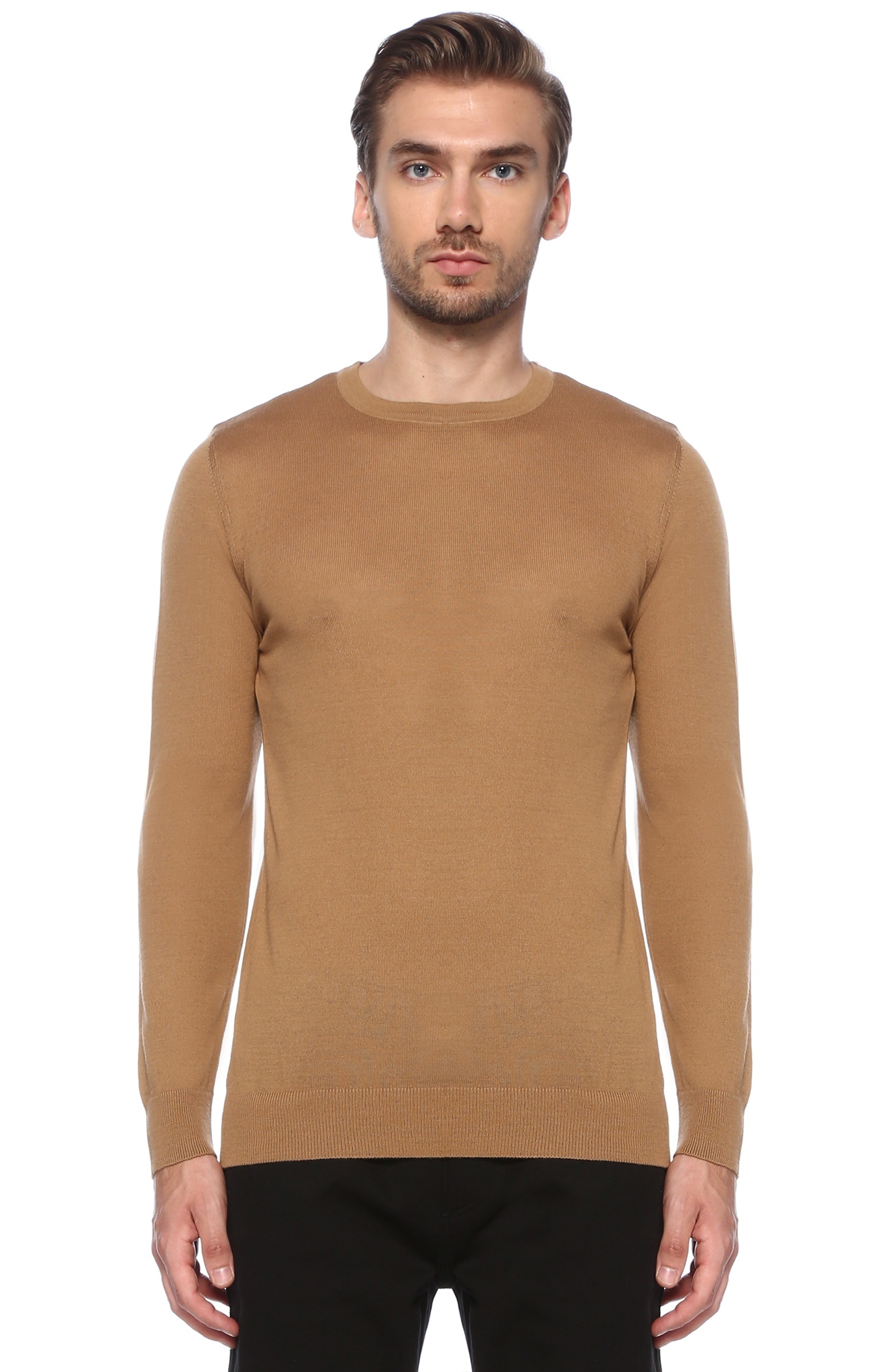 Camel Bisiklet Yaka Yün Kazak