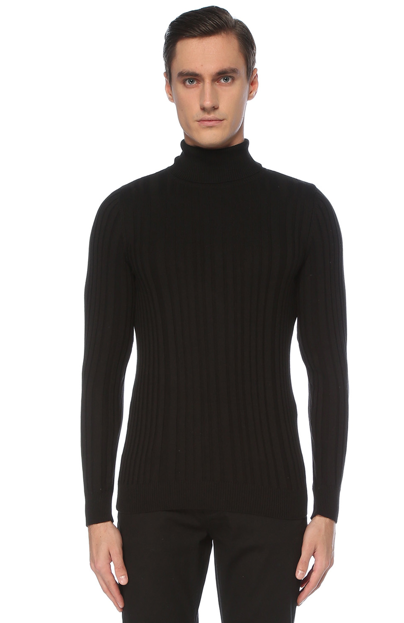 Siyah Balıkçı Yaka Ribli Kazak