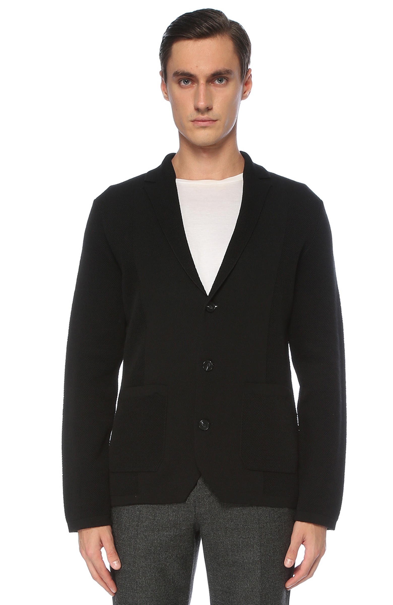 Siyah Yün Triko Ceket