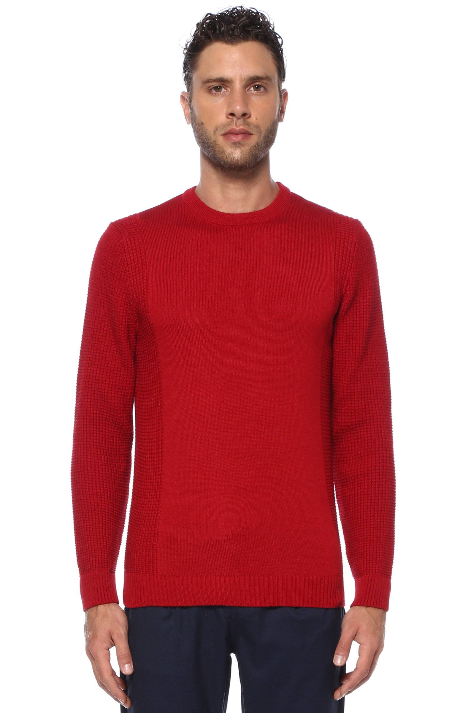 Kırmızı Bisiklet Yaka Kazak