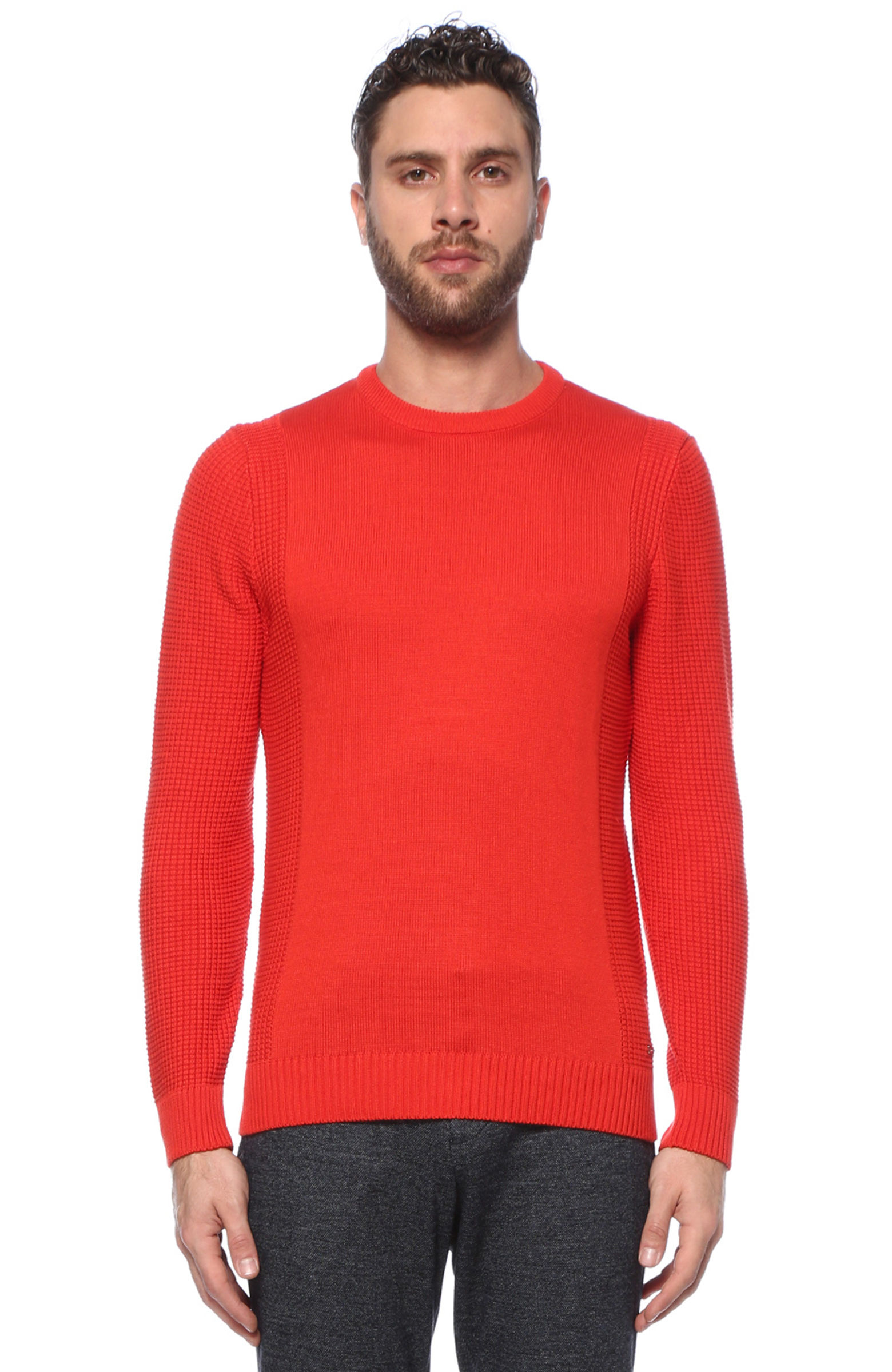 Turuncu Bisiklet Yaka Kazak Turuncu Bisiklet Yaka Kazak