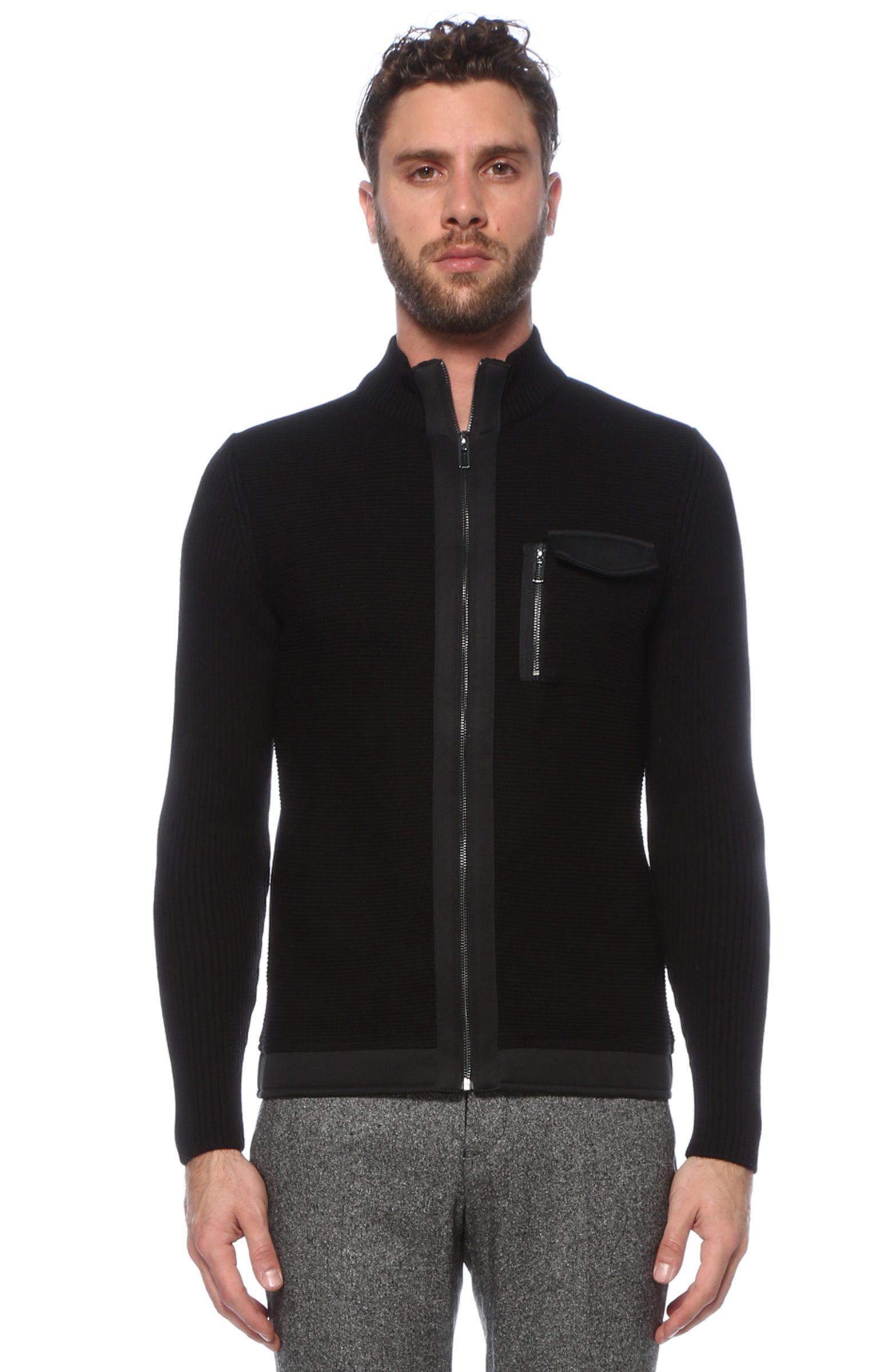 Siyah Dokulu Triko Mont