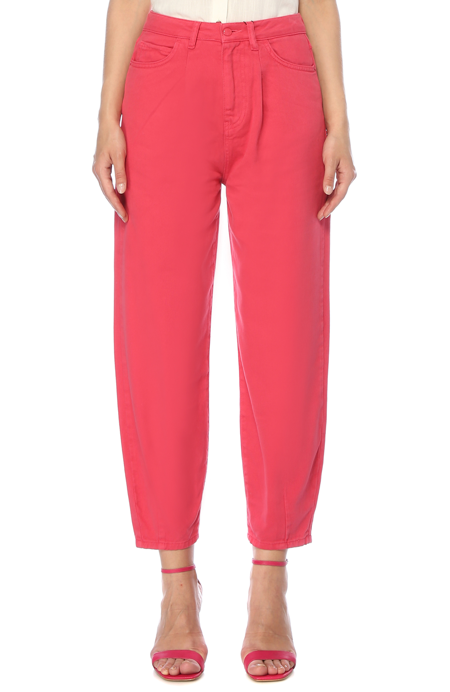 Pembe Normal Bel Bol Kesim Slouchy Jean Pantolon Pembe Normal Bel Bol Kesim Slouchy Jean Pantolon