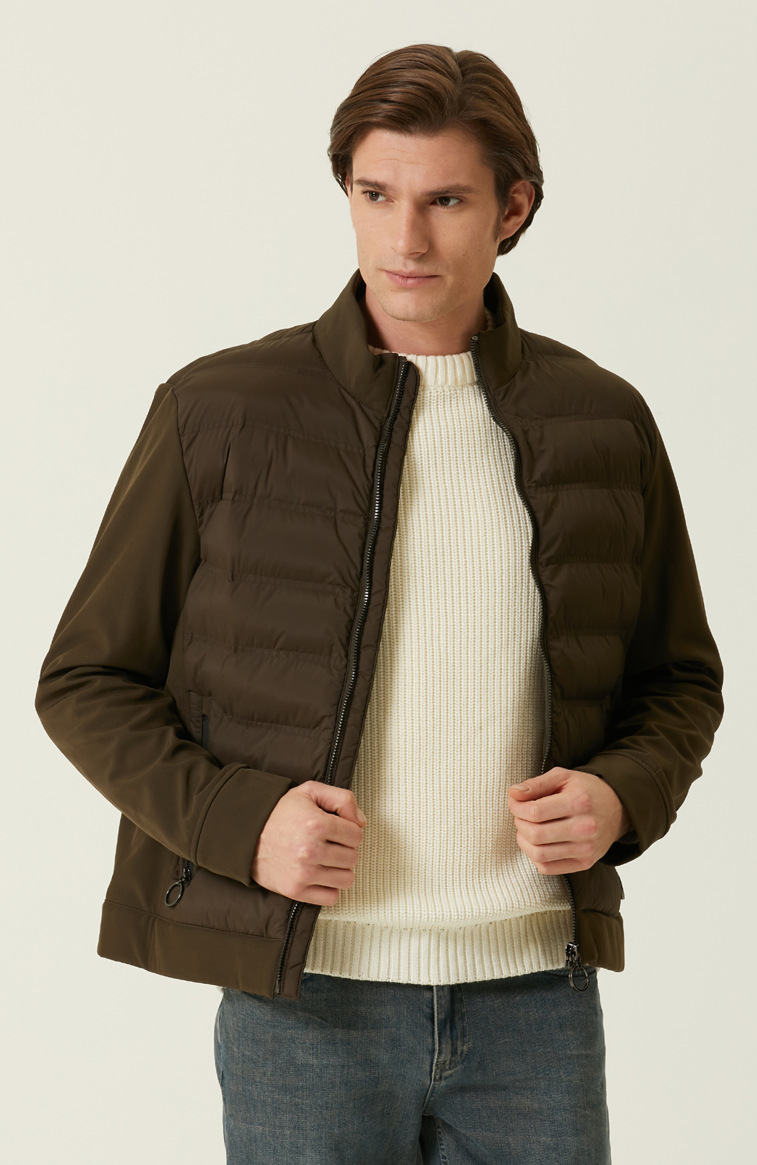 Slim Fit Haki Puff Mont Slim Fit Haki Puff Mont