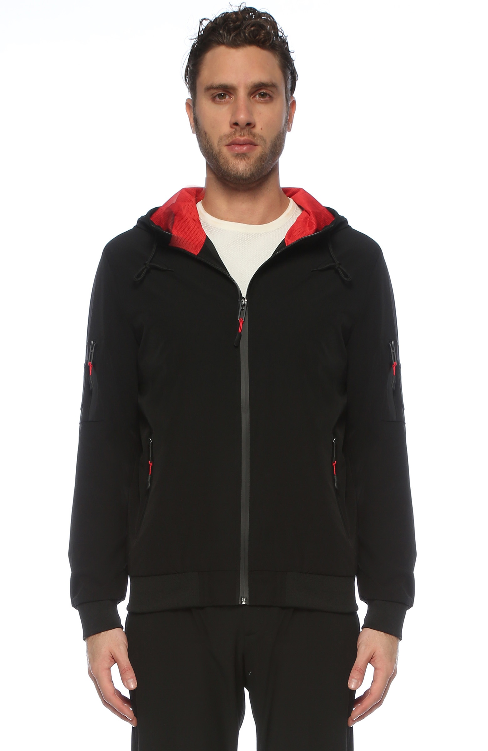 Slim Fit Siyah Kapüşonlu Sweatshirt Slim Fit Siyah Kapüşonlu Sweatshirt