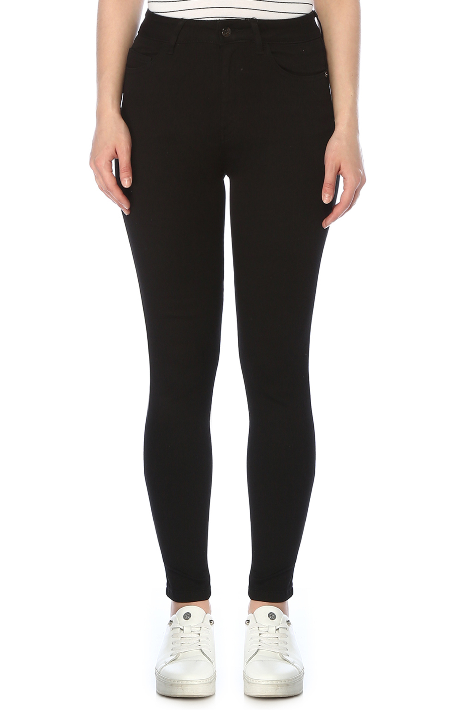 Slim Fit Siyah Yüksek Bel Jean Pantolon