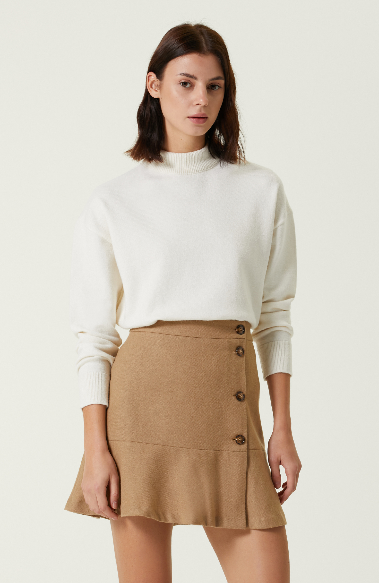 Regular Fit Ekru Kazak