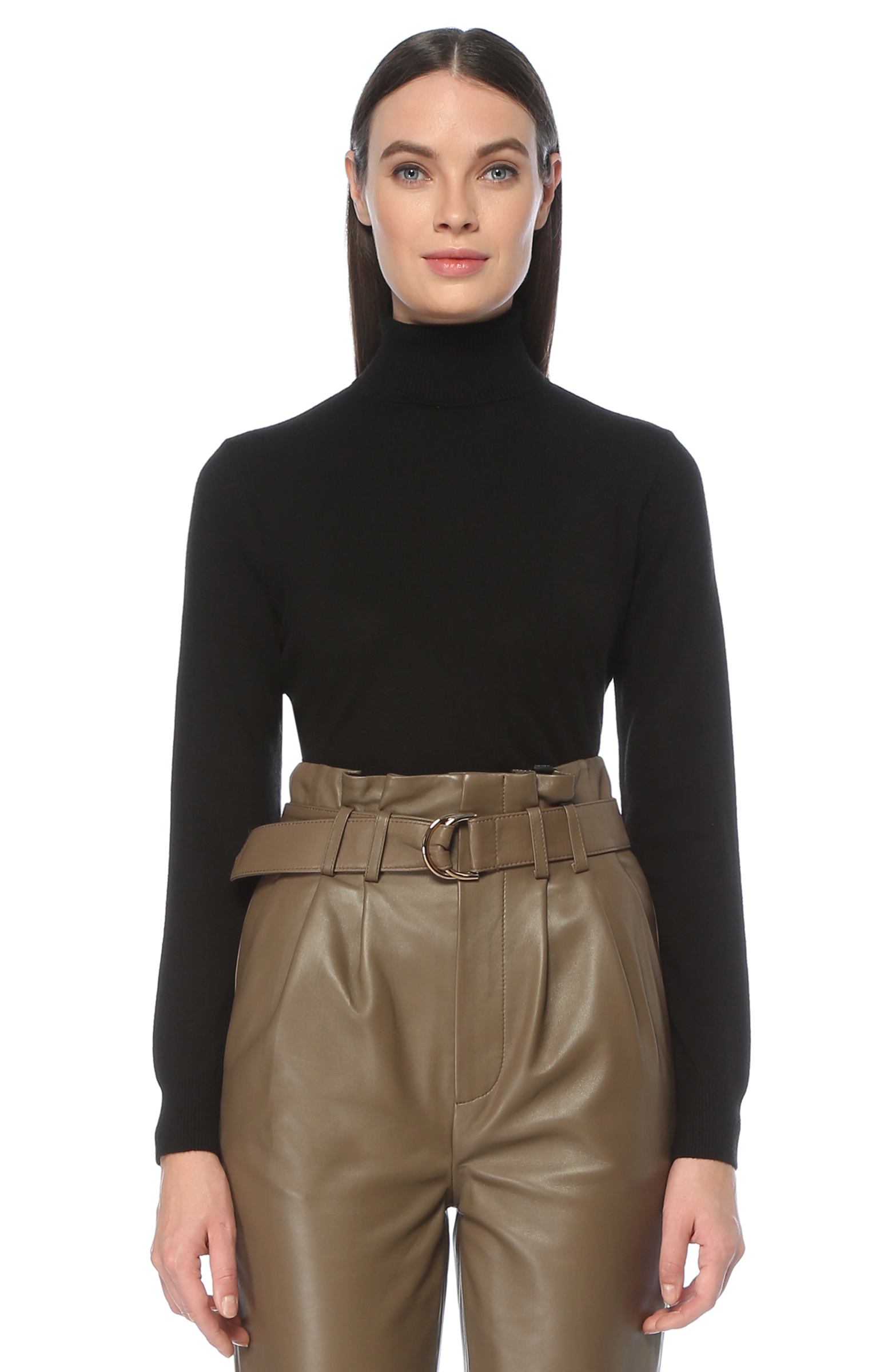 Siyah Balıkçı Yaka Kazak