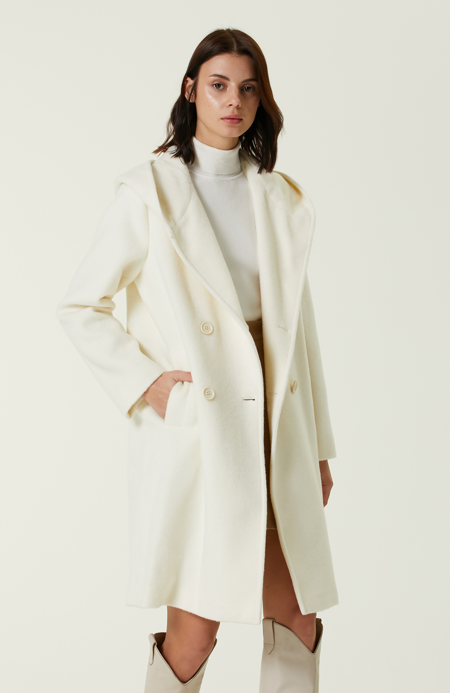 Regular Fit Ekru Kruvaze Kaban Regular Fit Ekru Kruvaze Kaban