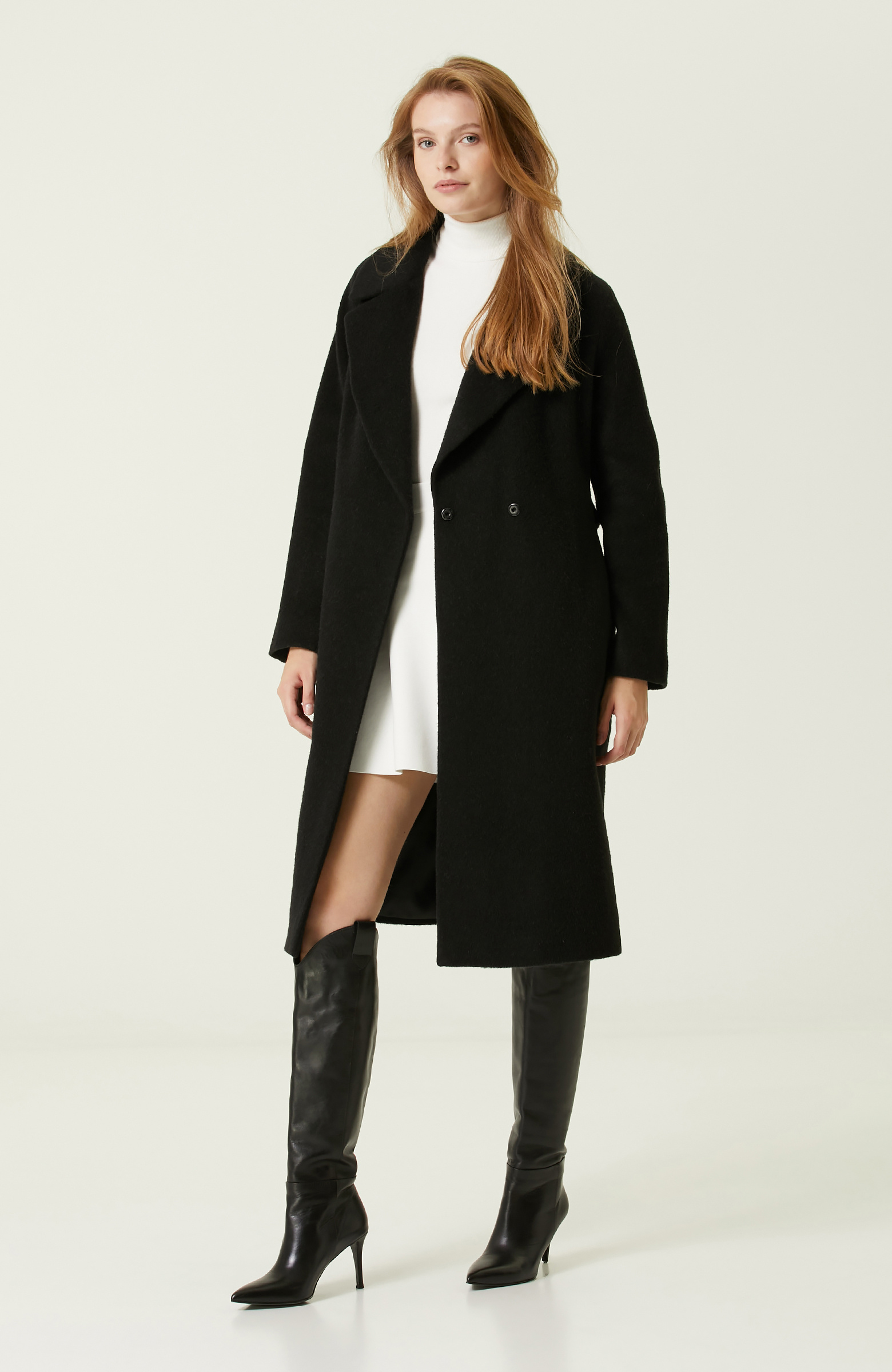 Regular Fit Siyah Palto