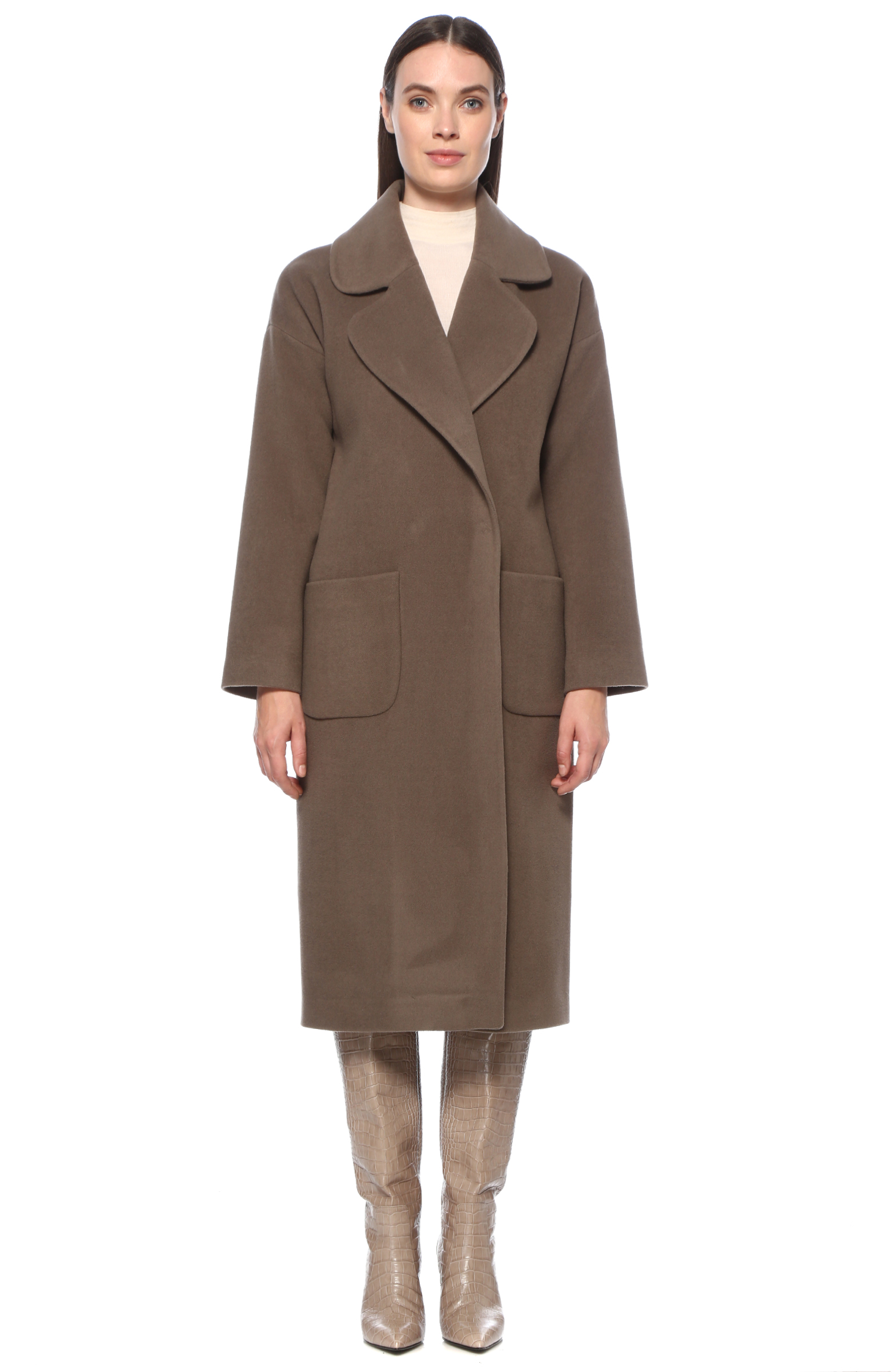 Vizon Kelebek Yaka Kruvaze Palto Vizon Kelebek Yaka Kruvaze Palto