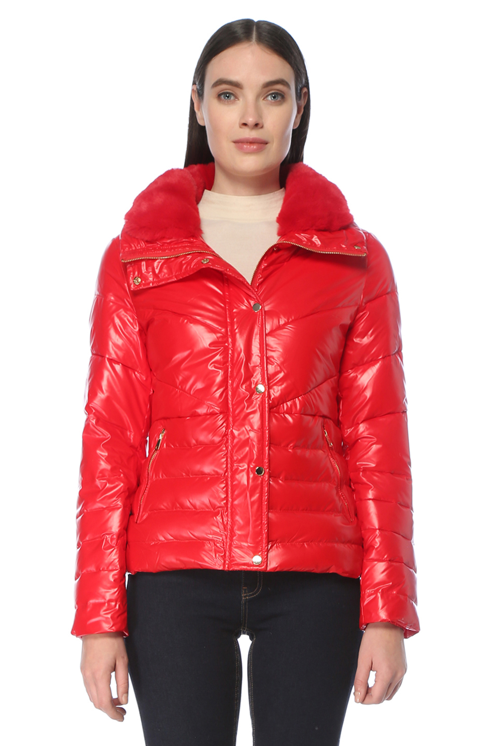 Slim Fit Kırmızı Puff Mont Slim Fit Kırmızı Puff Mont