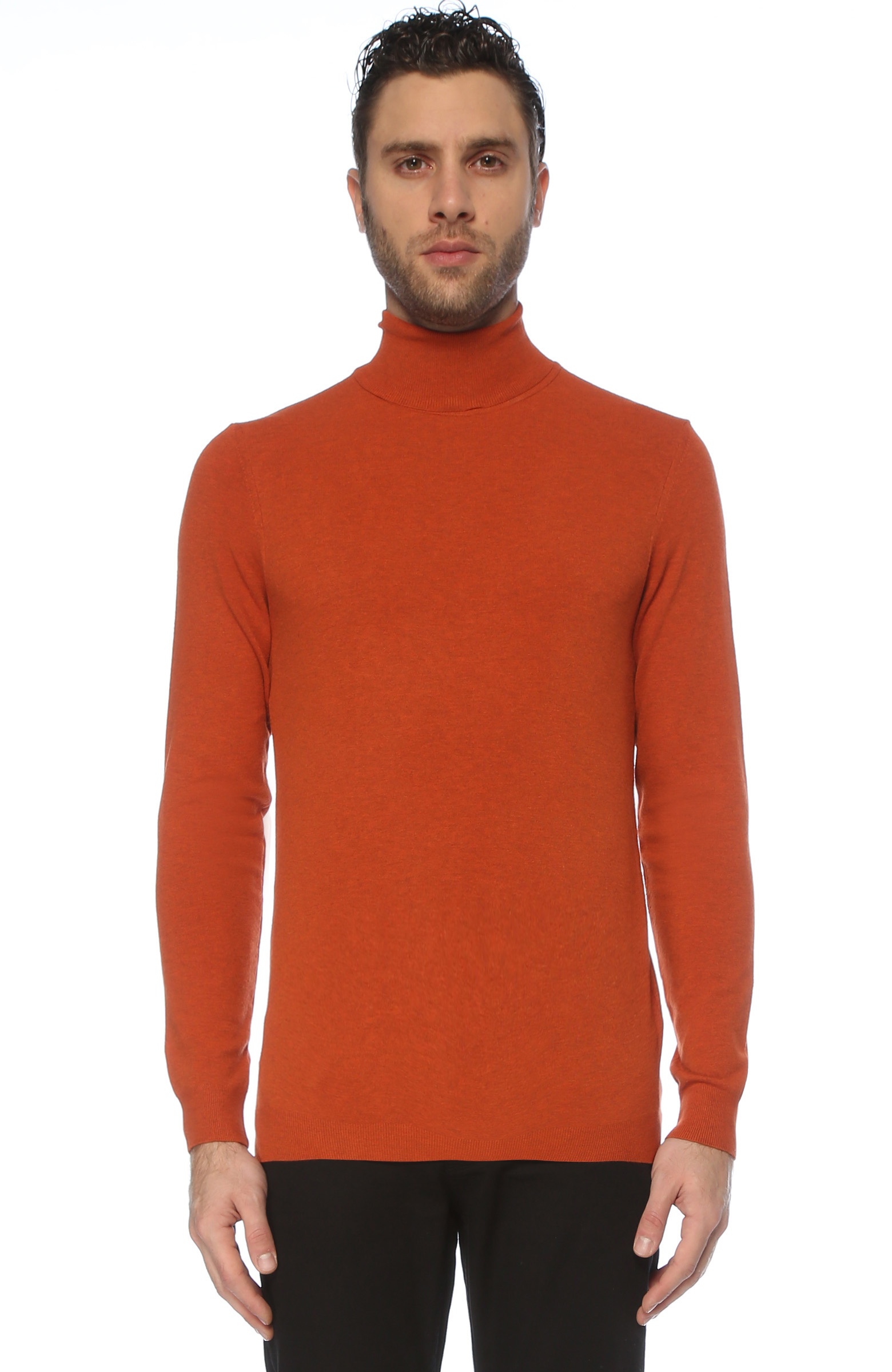 Turuncu Balıkçı Yaka Kazak Turuncu Balıkçı Yaka Kazak