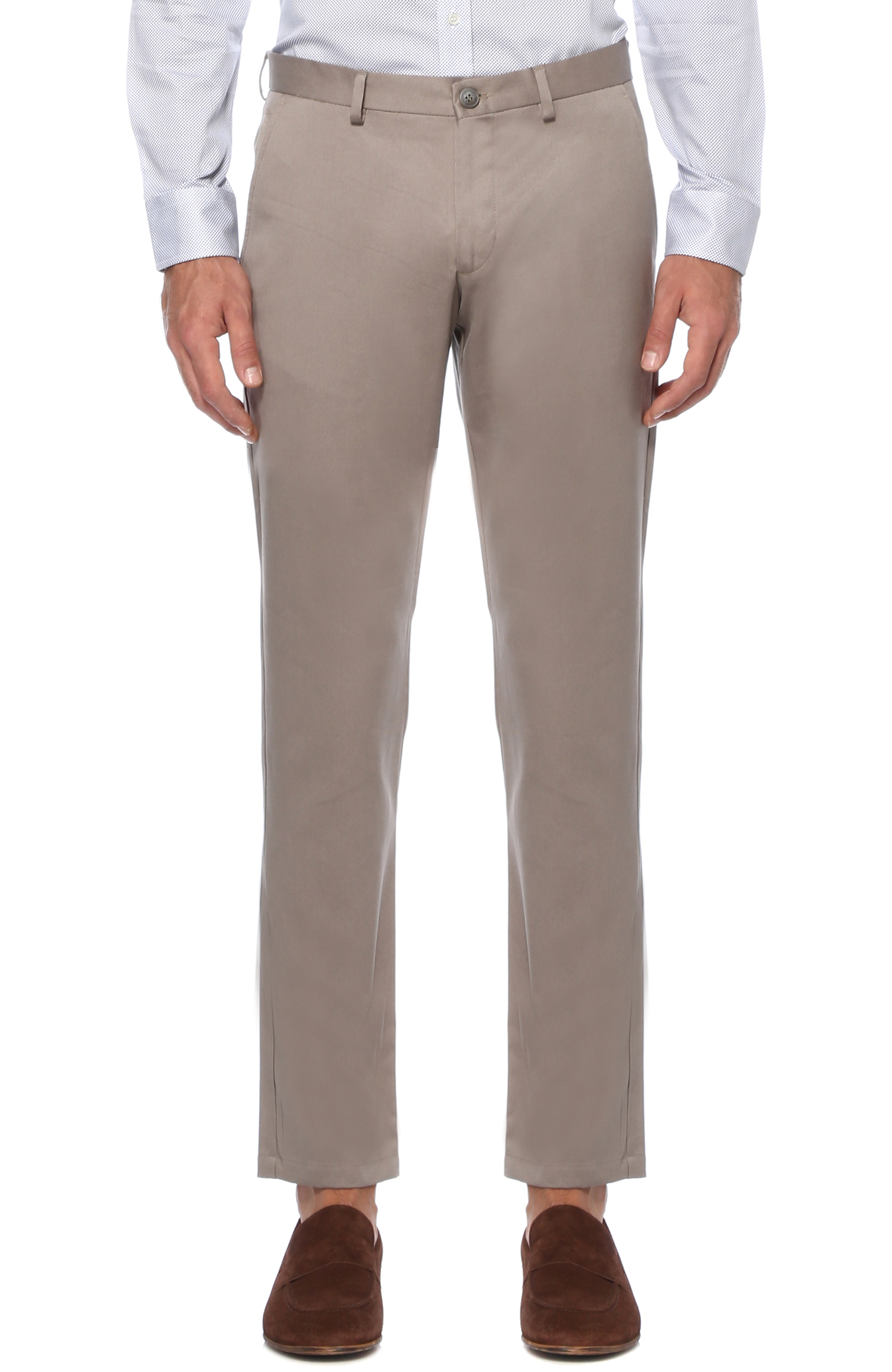 Slim Fit Bej Mikro Desenli Pantolon Slim Fit Bej Mikro Desenli Pantolon
