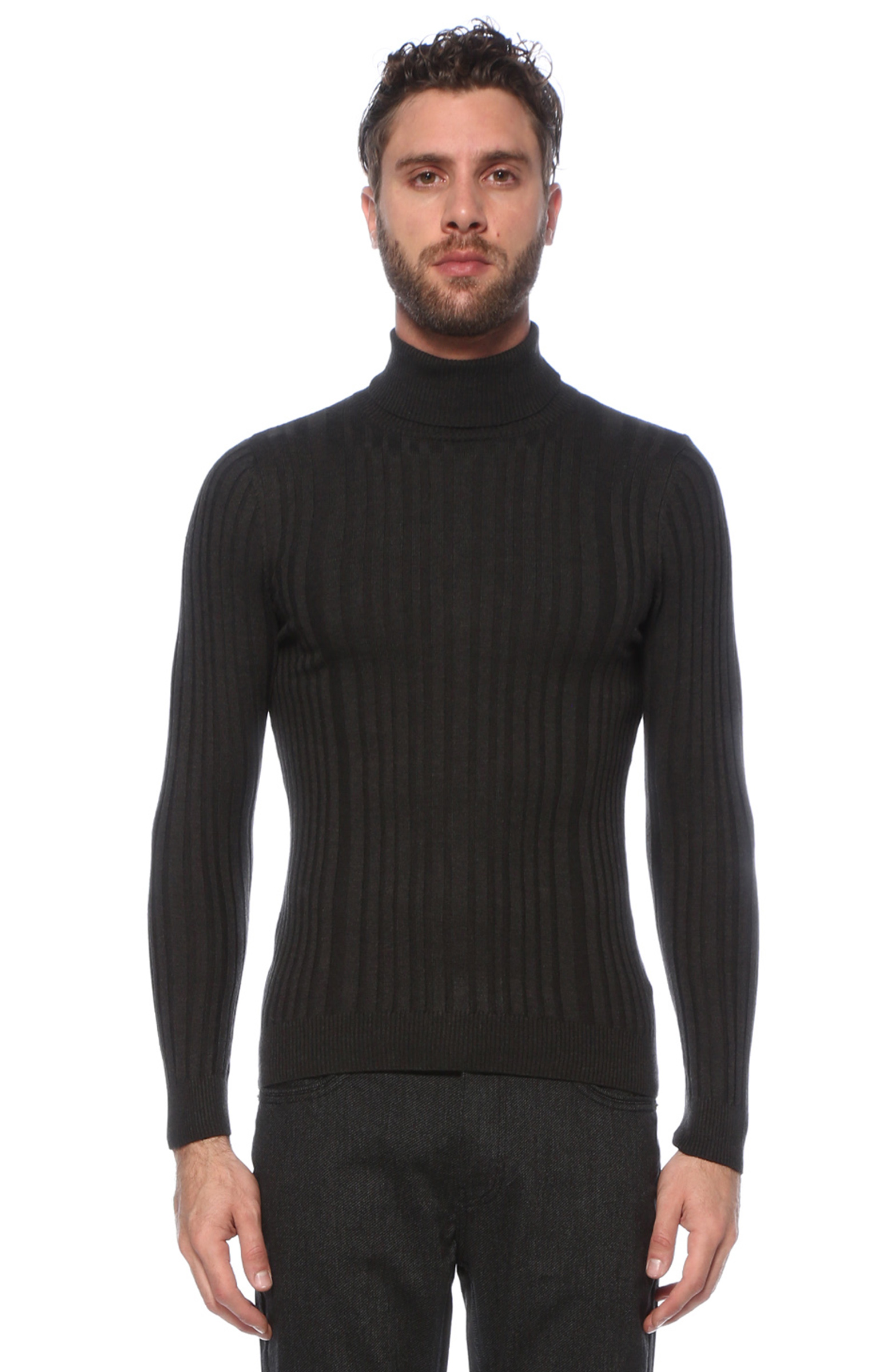 Antrasit Balıkçı Yaka Kazak