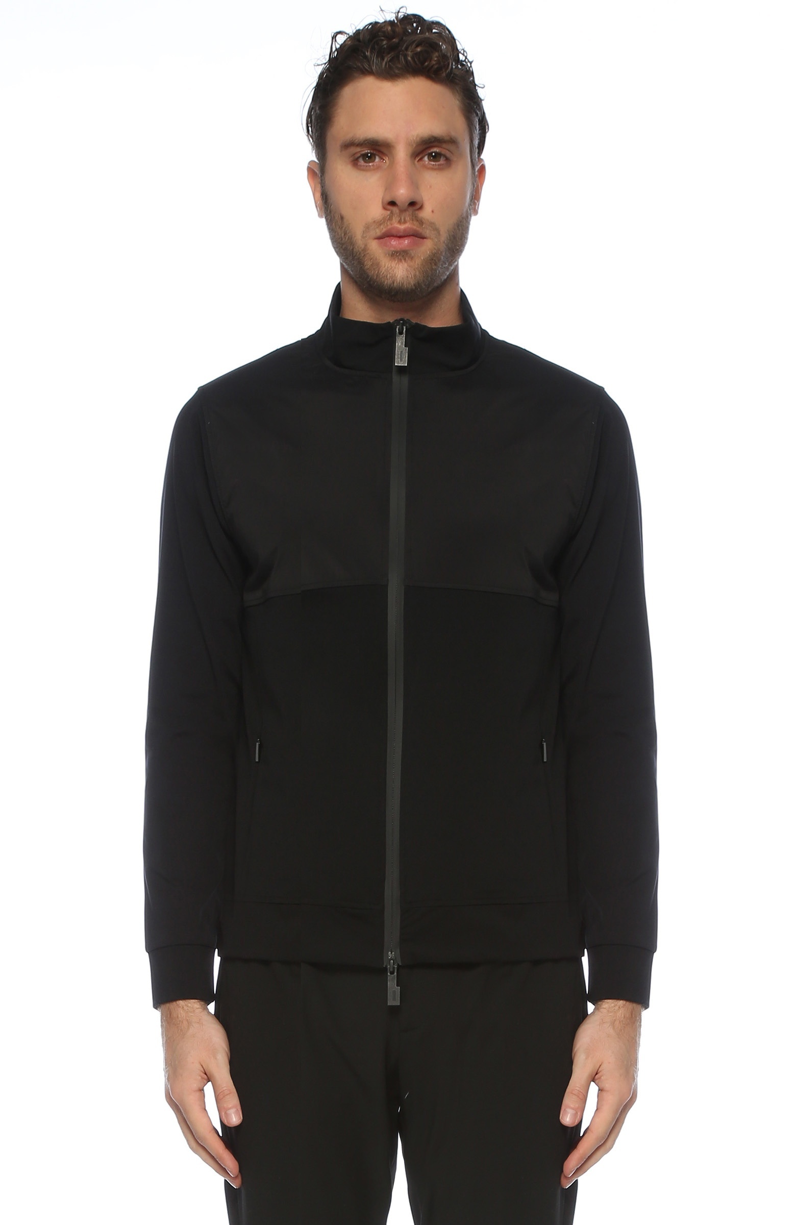 Slim Fit Siyah Dik Yaka Hırka