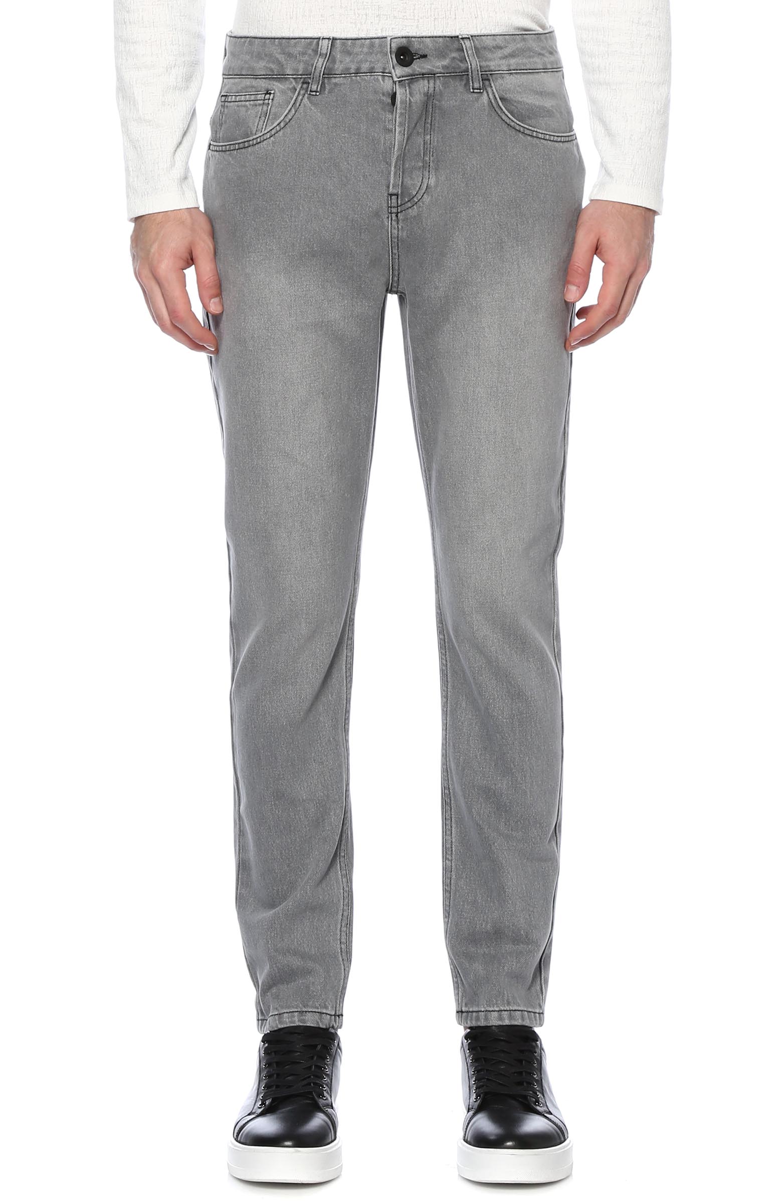Carrot Fit Gri Jean Pantolon Carrot Fit Gri Jean Pantolon