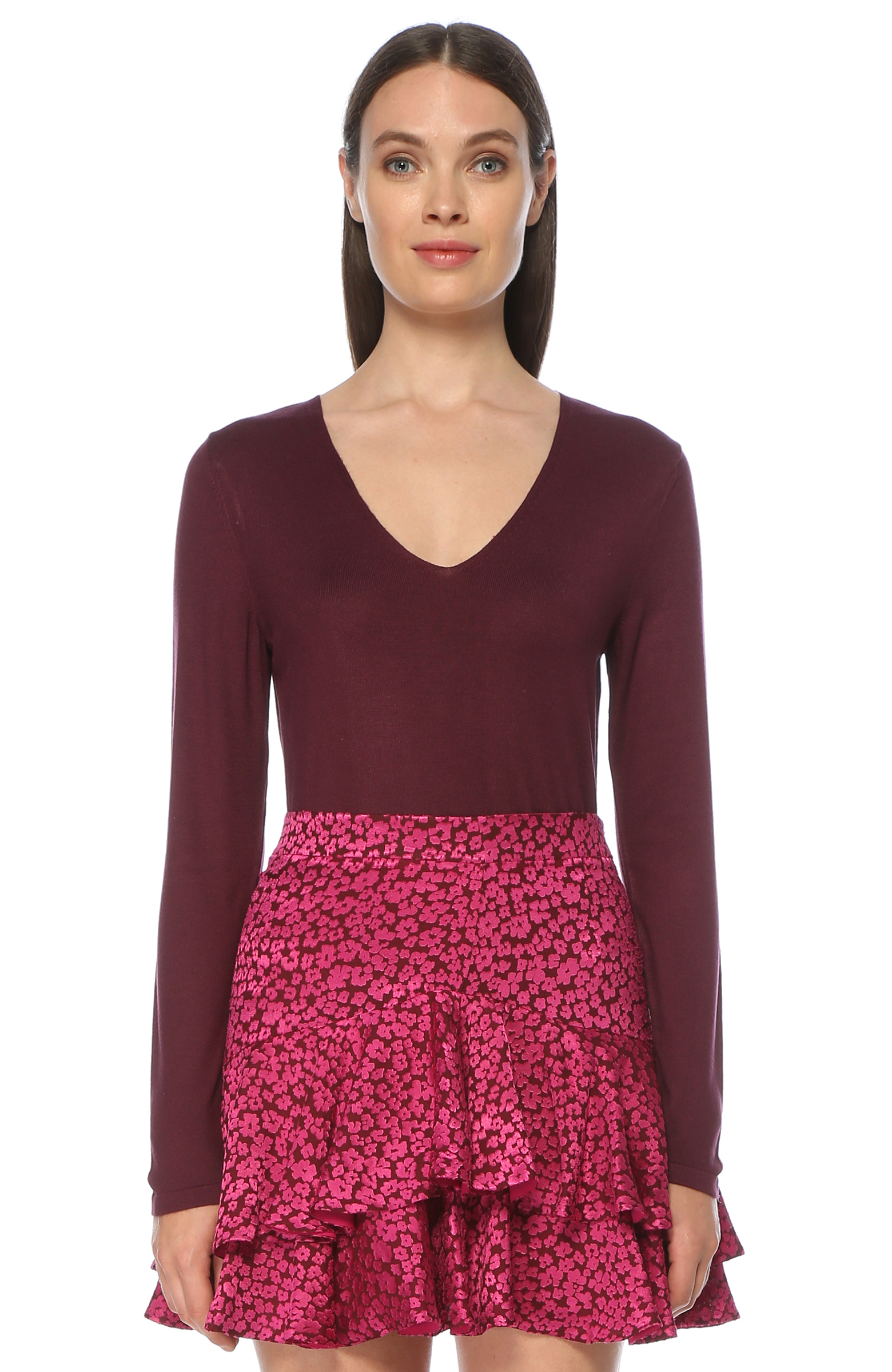 Slim Fit Mürdüm V Yaka Kazak Slim Fit Mürdüm V Yaka Kazak