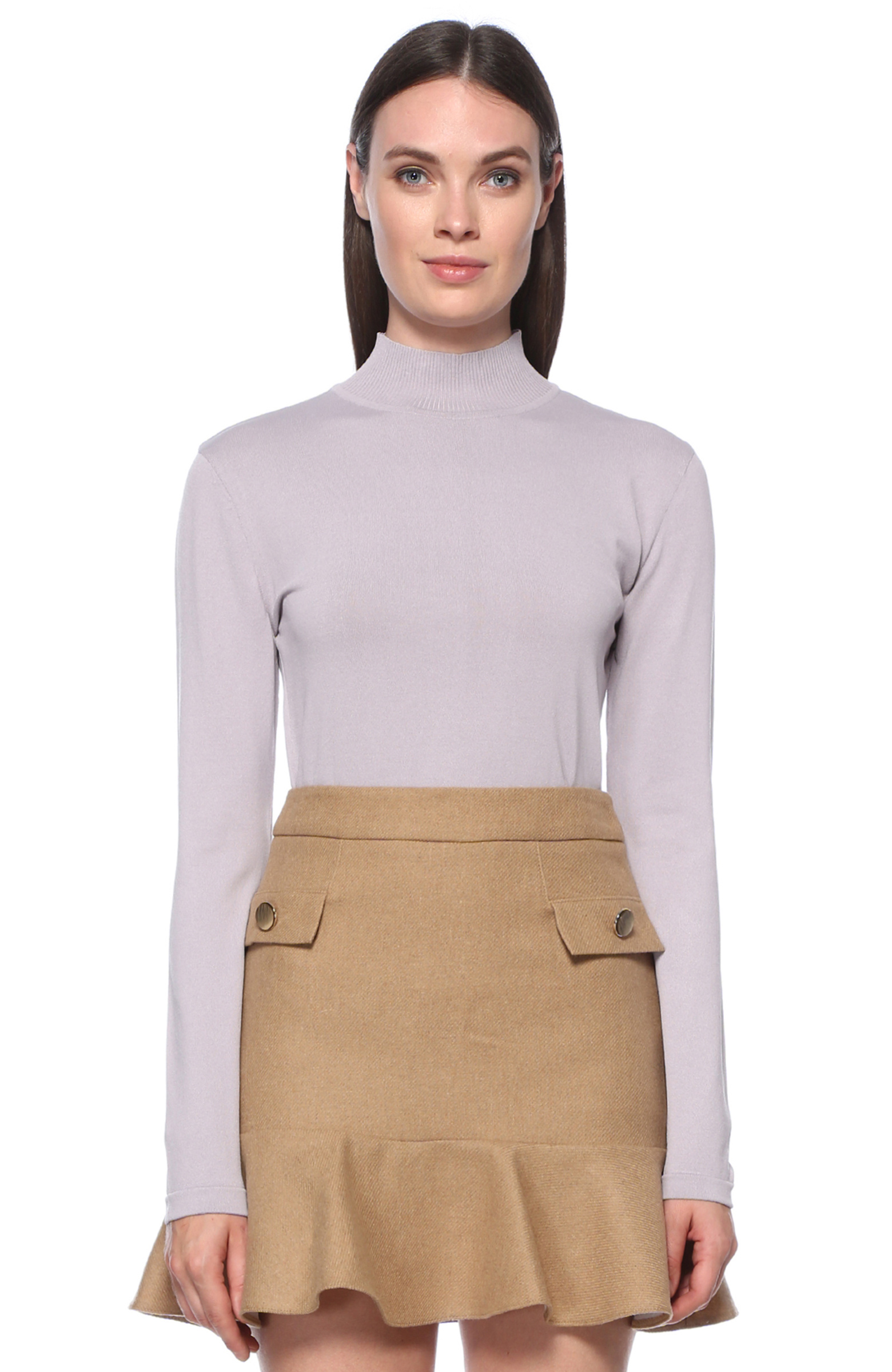 Slim Fit Lila Balıkçı Yaka Kazak Slim Fit Lila Balıkçı Yaka Kazak