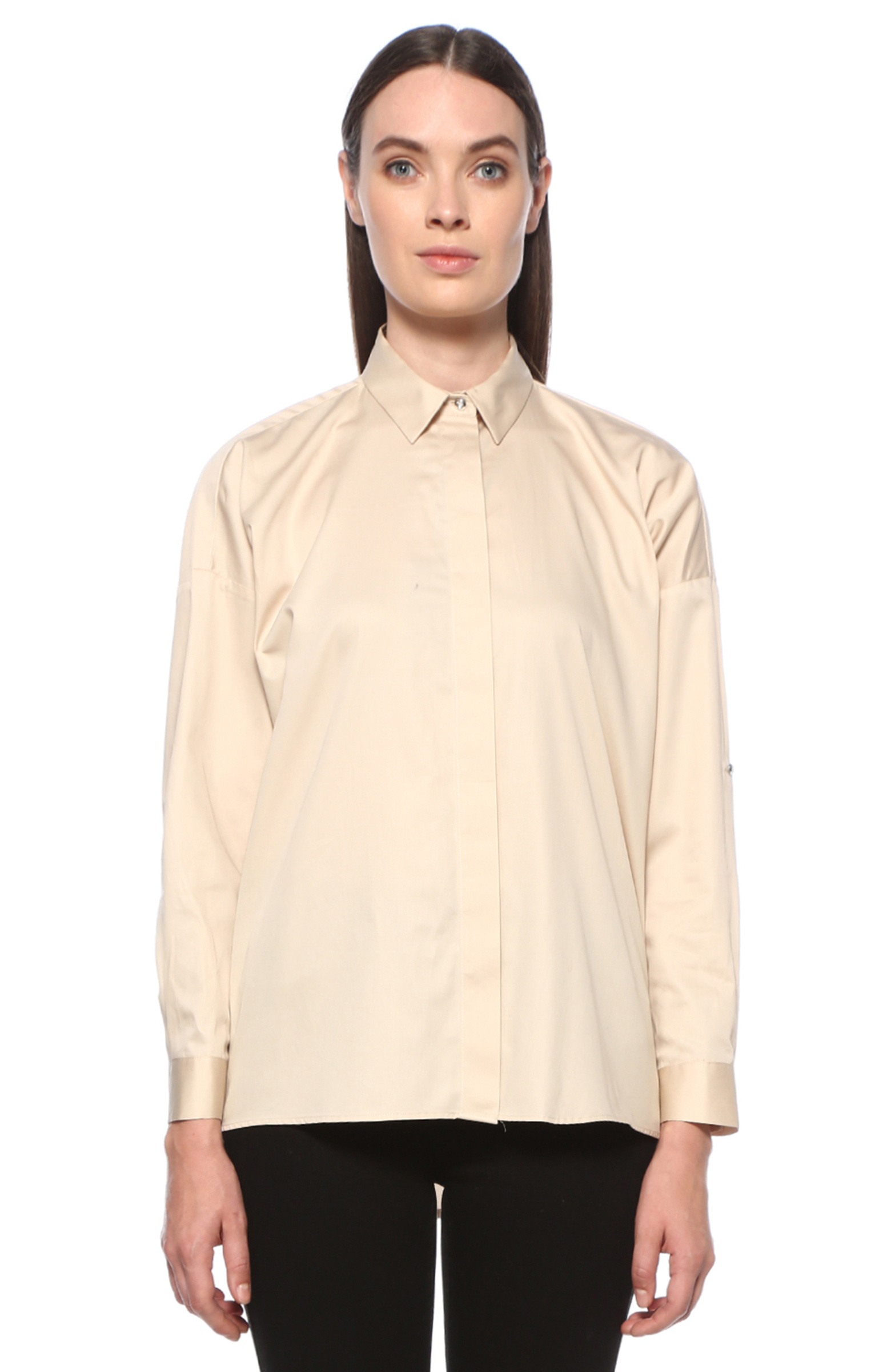 Basic Fit Bej Polo Yaka Gömlek