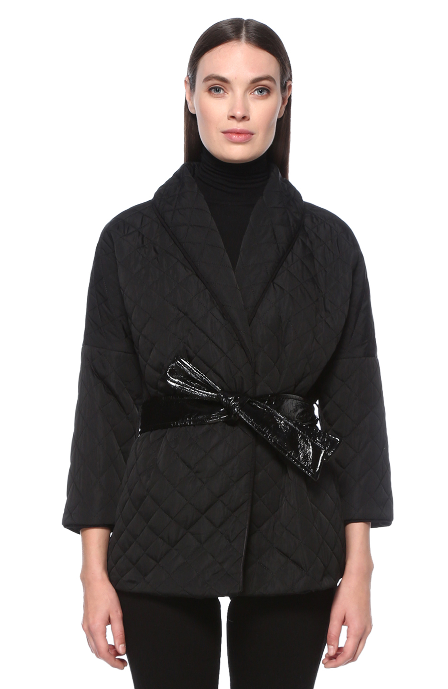 Basic Fit Siyah Kuşak Detaylı Mont Basic Fit Siyah Kuşak Detaylı Mont