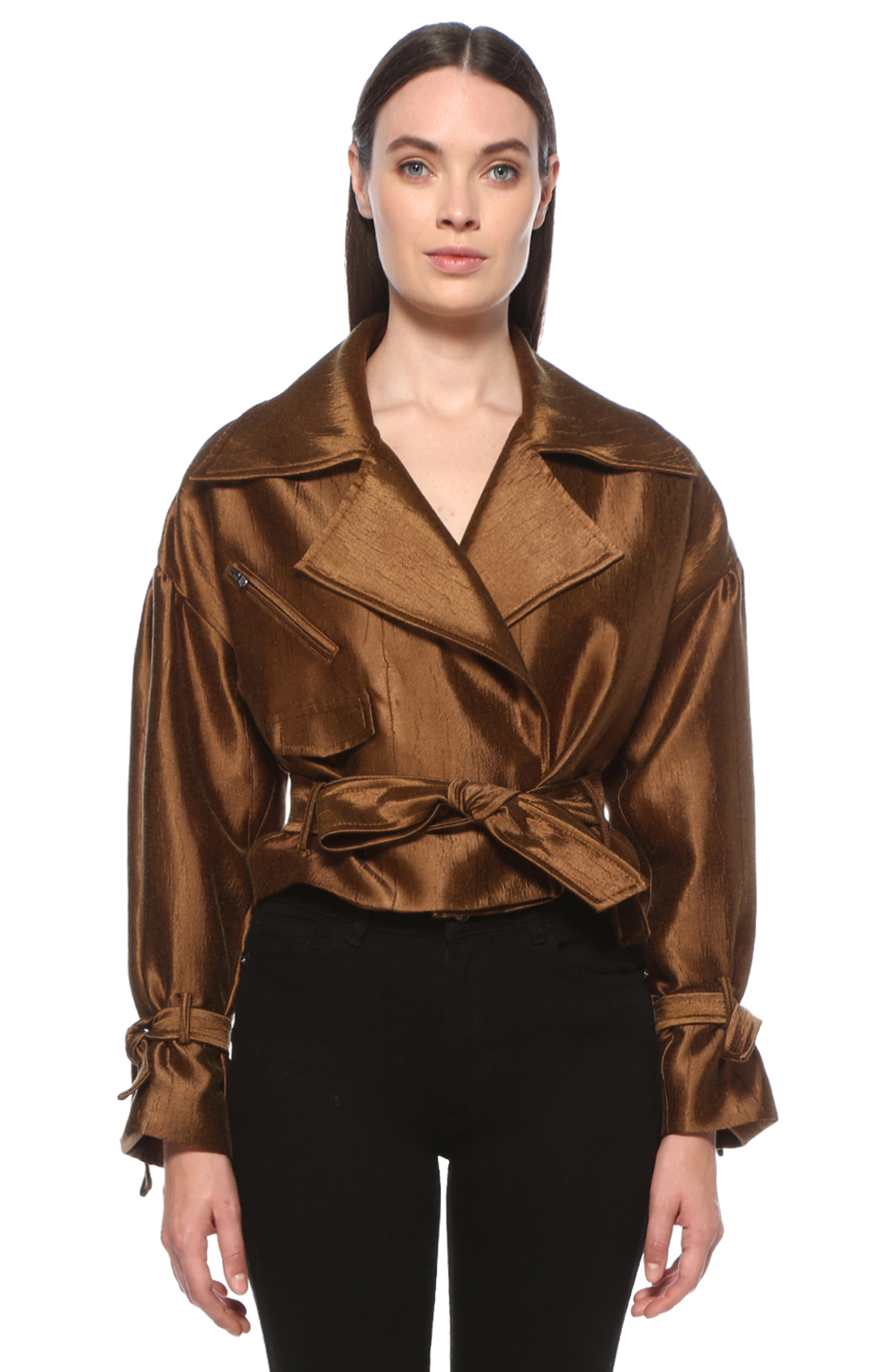 Slim Fit Kahverengi Kelebek Yaka Mont Slim Fit Kahverengi Kelebek Yaka Mont