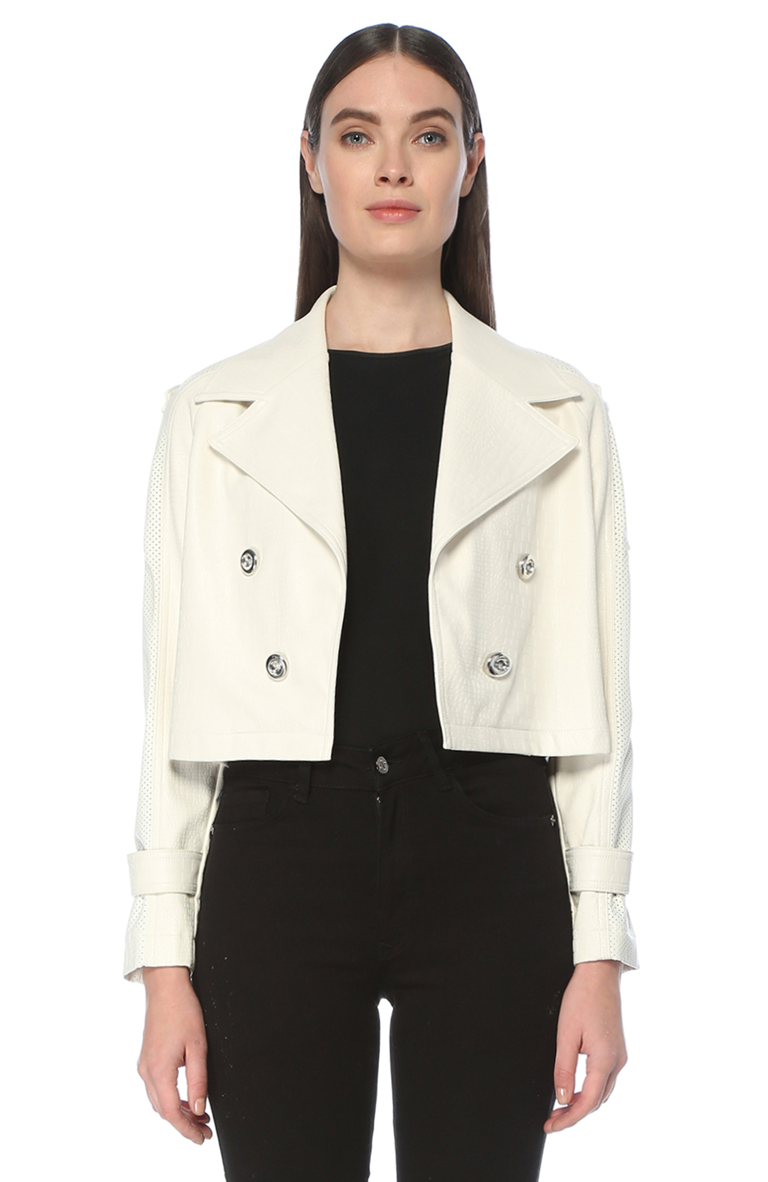 Slim Fit Beyaz Mont Slim Fit Beyaz Mont