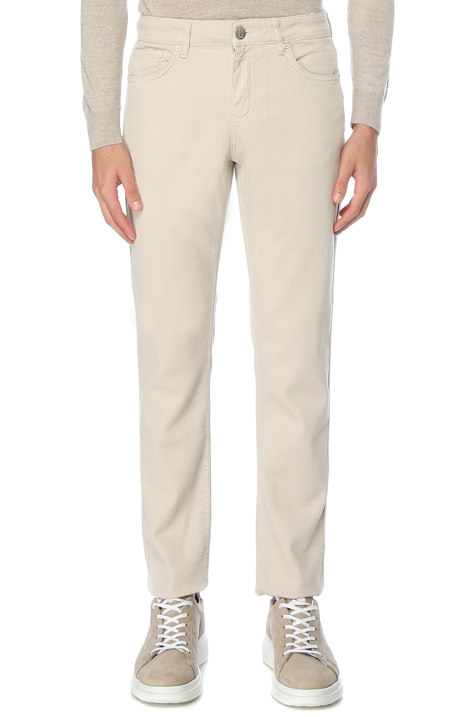 Slim Fit Krem Normal Bel Pantolon Slim Fit Krem Normal Bel Pantolon