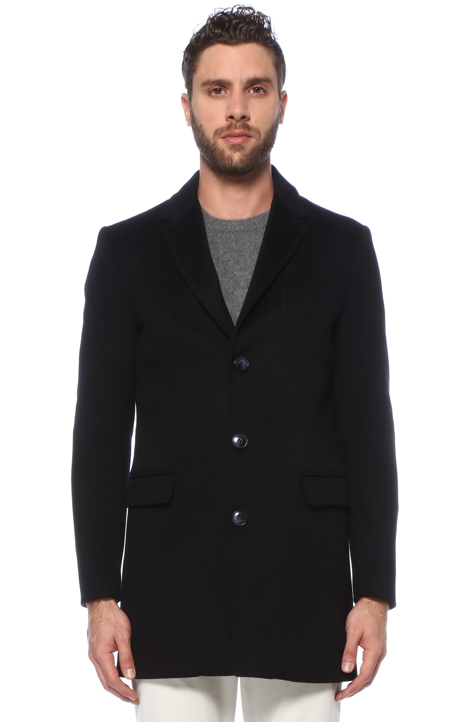 Lacivert Yün Palto Lacivert Yün Palto